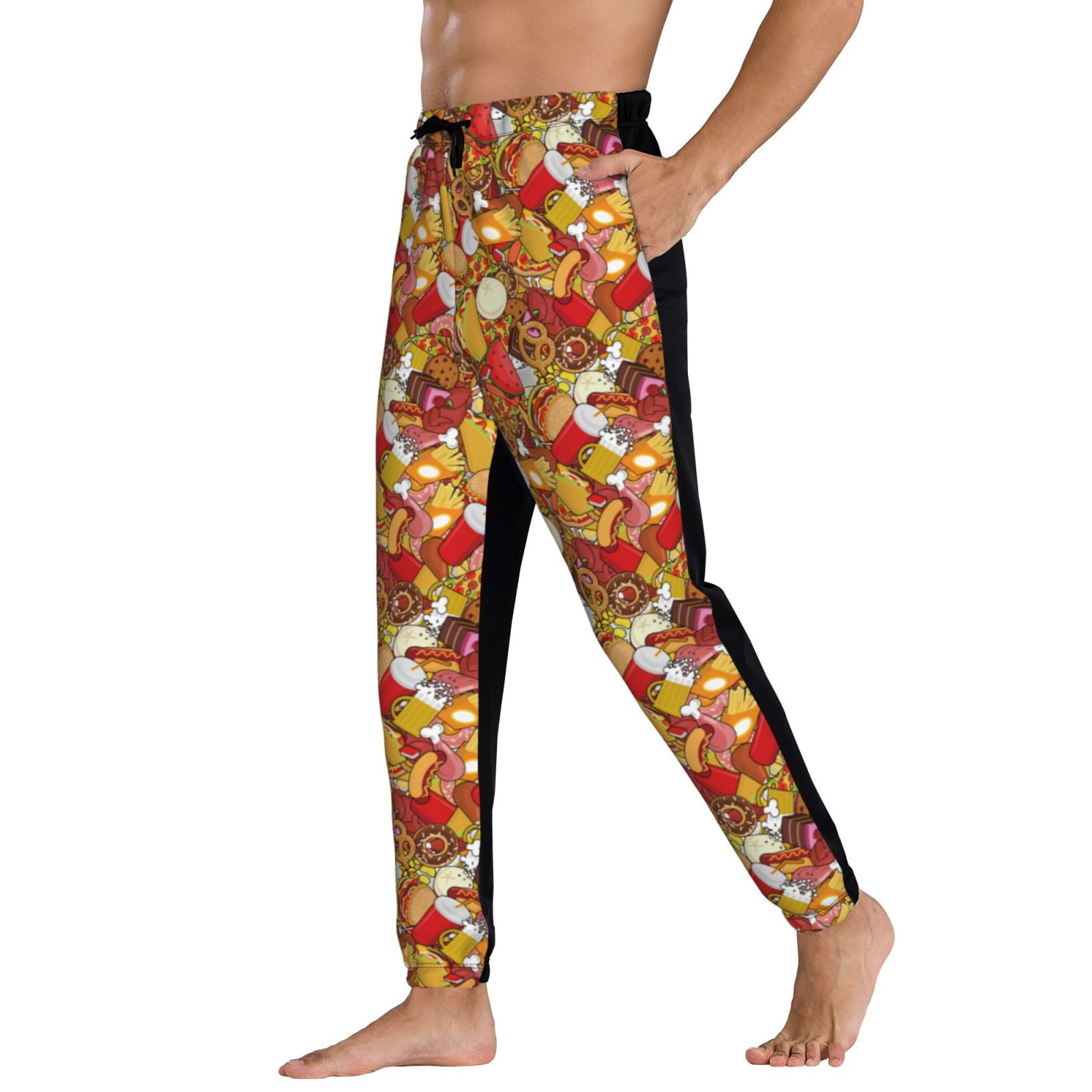 Sweatpants for Men - Cute Food Cake Chicken Leg Donuts Adjustable ...