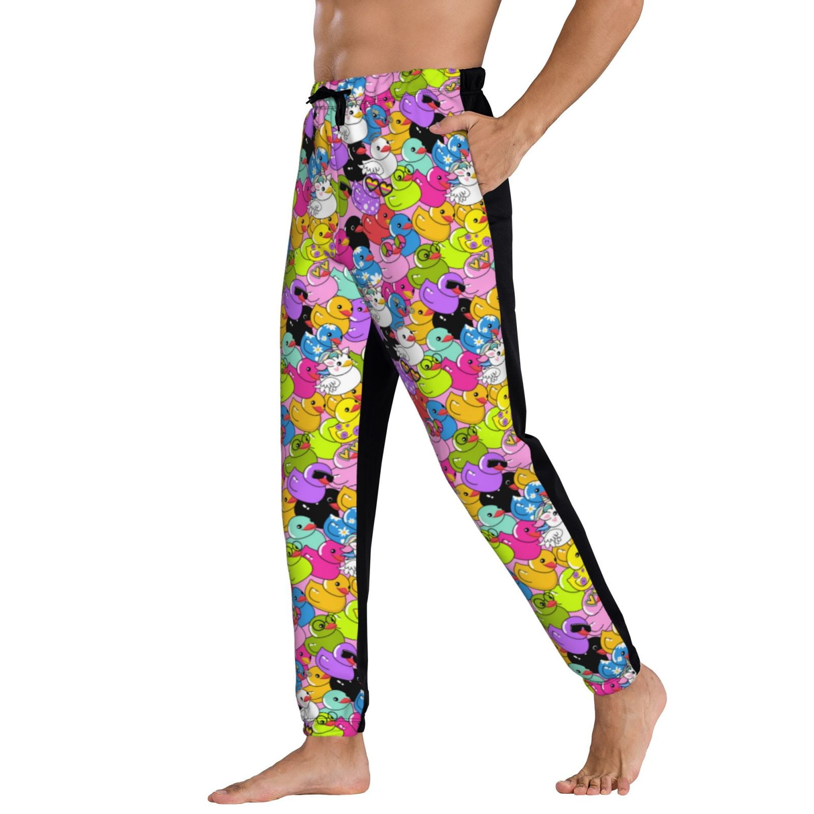 Sweatpants for Men - Funny Cartoon Cute Duck Colorful Adjustable ...