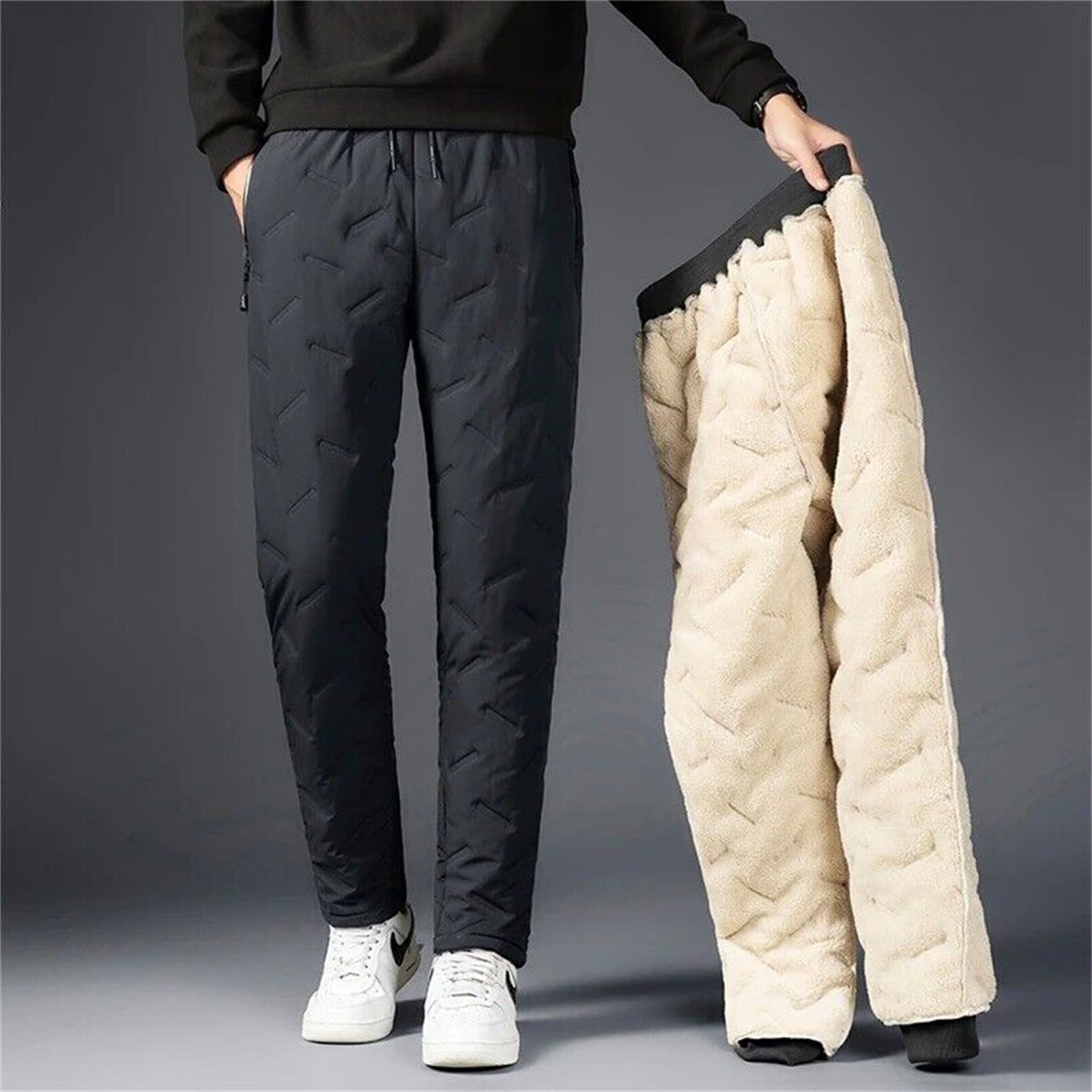Sweatpants Mens Lined Sweatpants Winter Warm Fuzzy Leggings Joggers ...