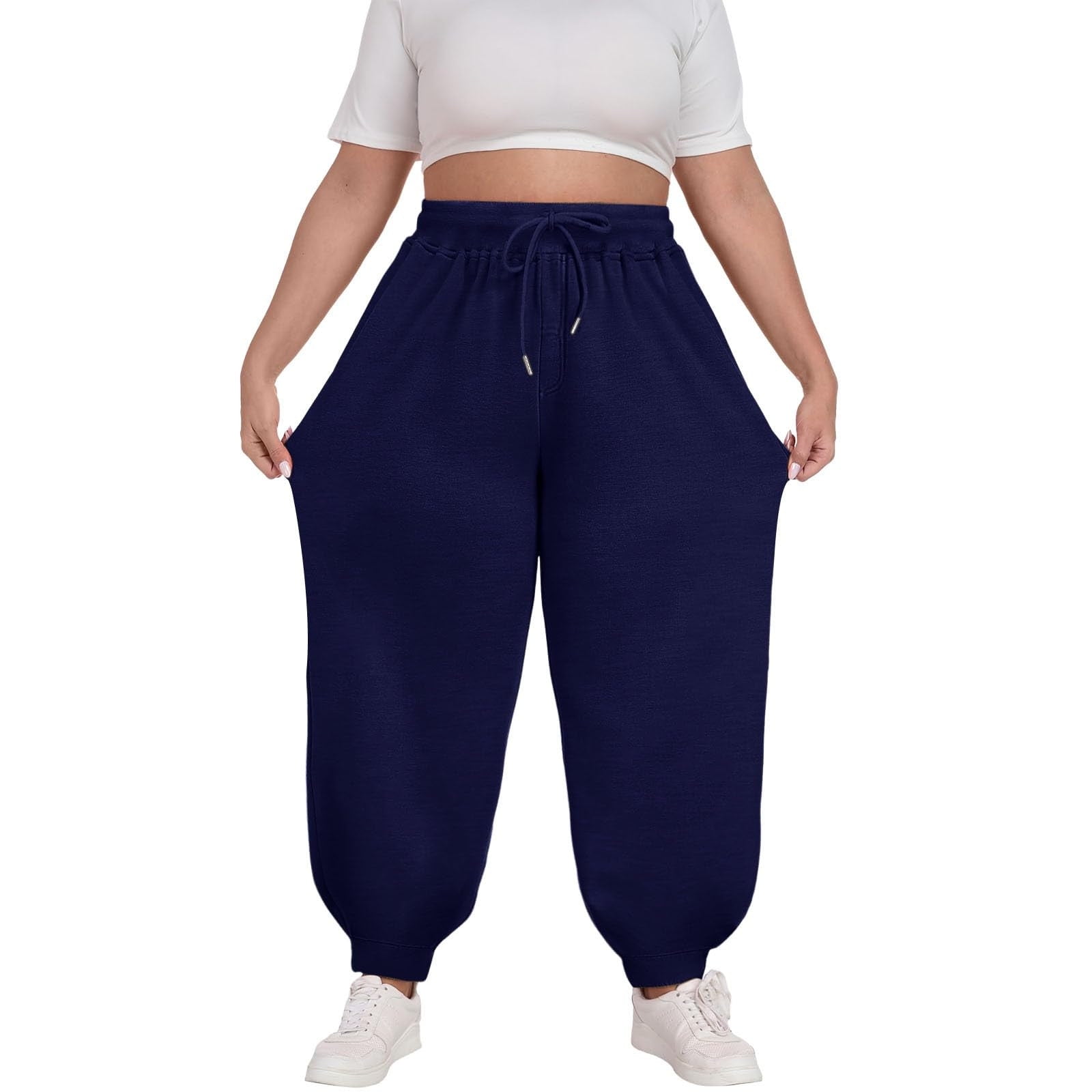 Sweatpants Women Baggy Pants Women’s Plus Drawstring High Waisted ...