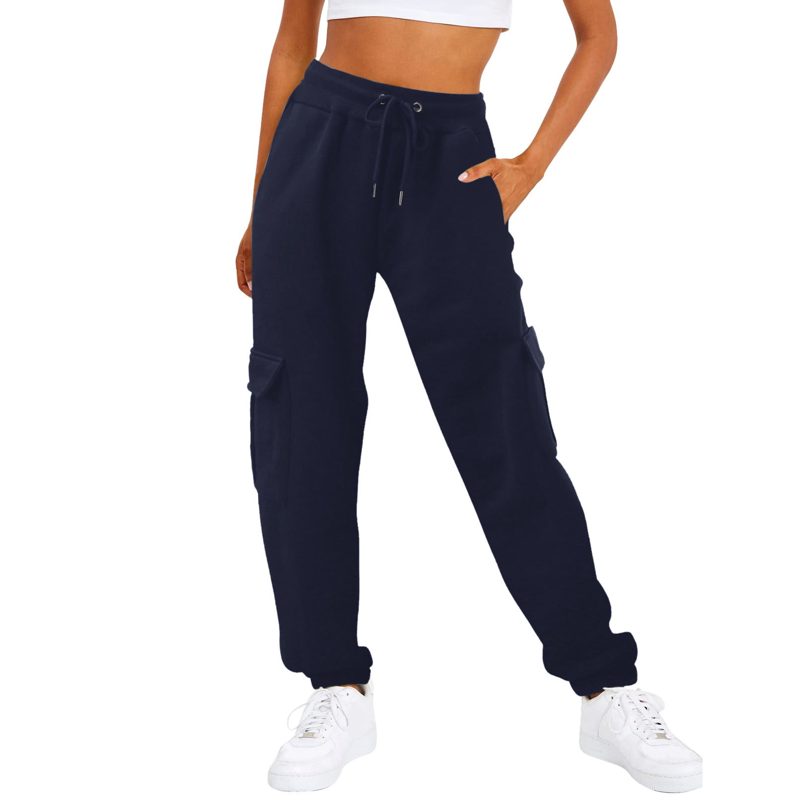 Sweatpants Women Ladies Solid Color Drawstring Elastic Waist Casual ...
