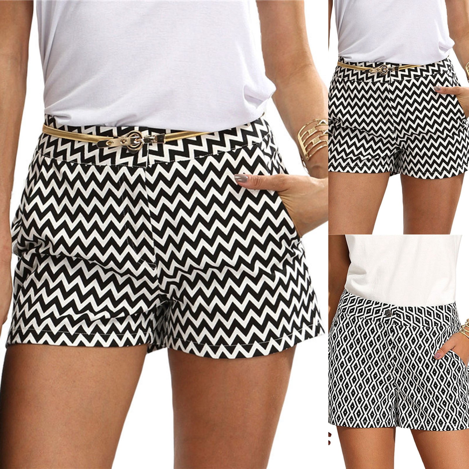 Sweatpants Women Summer High Waisted Flowy Striped Shorts with Pockets ...