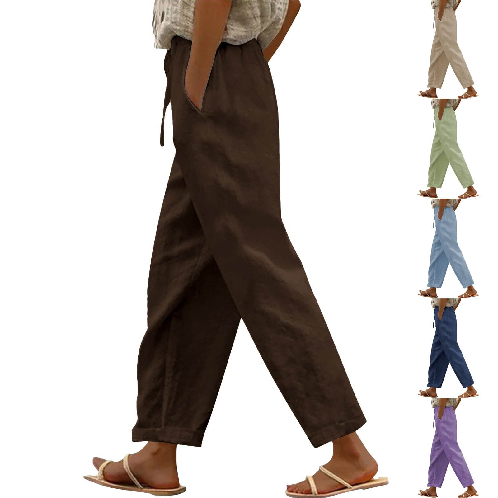 Sweatpants Women Summer Stylish High Waisted Drawstring Loose Fit ...