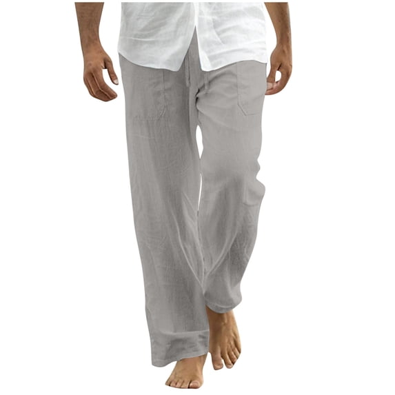 Sweatpants for Men 2026 Summer Sports Leisure Pocket Draw Rope Straight ...