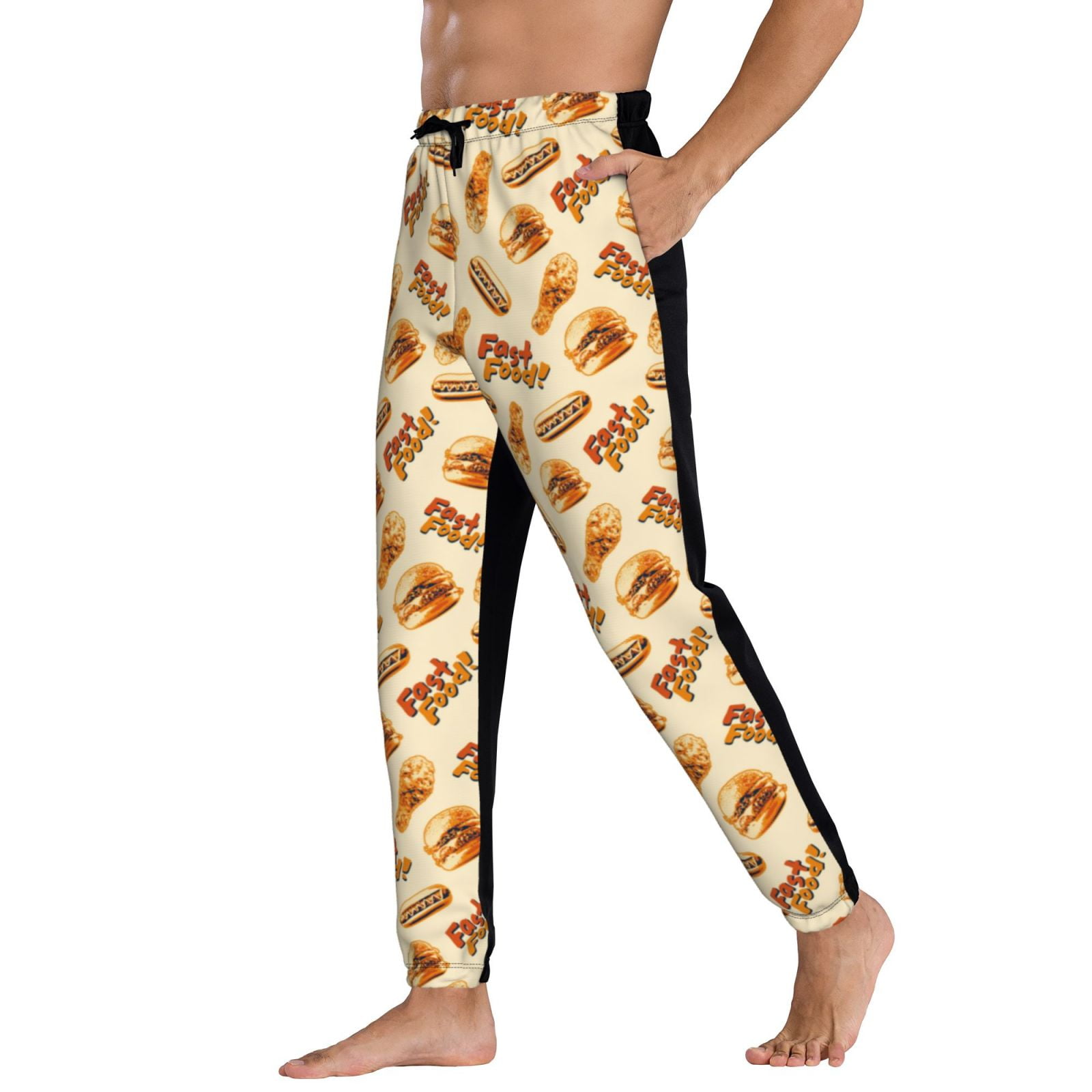 Sweatpants for Men - Hamburger Chicken Legs Adjustable Elastic Band ...