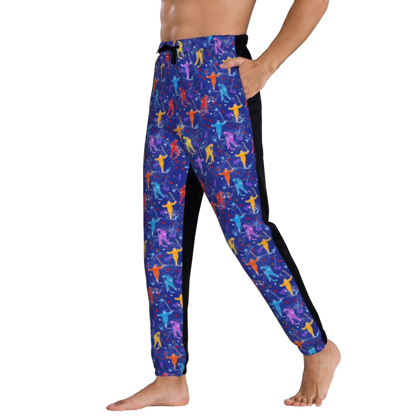 Sweatpants for Men - Ice Hockey Players With Puck Adjustable Elastic ...