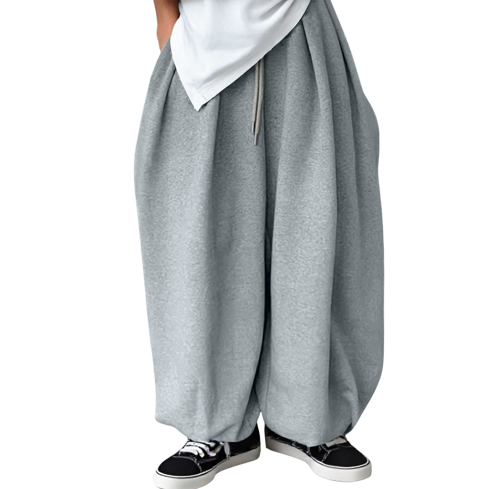 Sweatpants for Men Solid Color Casual Pants Oversized Relaxed Fit ...