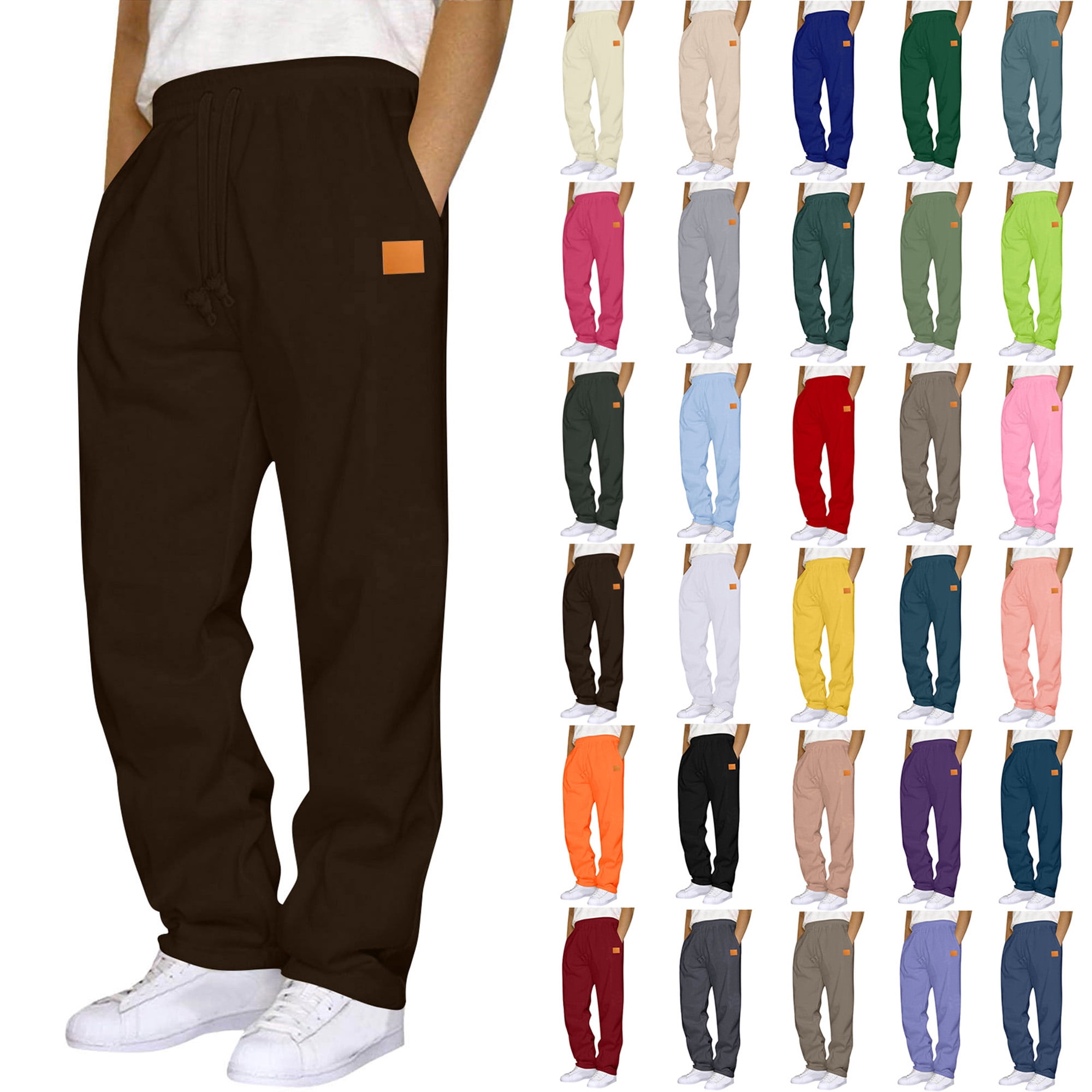 Sweatpants for Men Women's Pants Athletic Open Bottom Running Pants ...