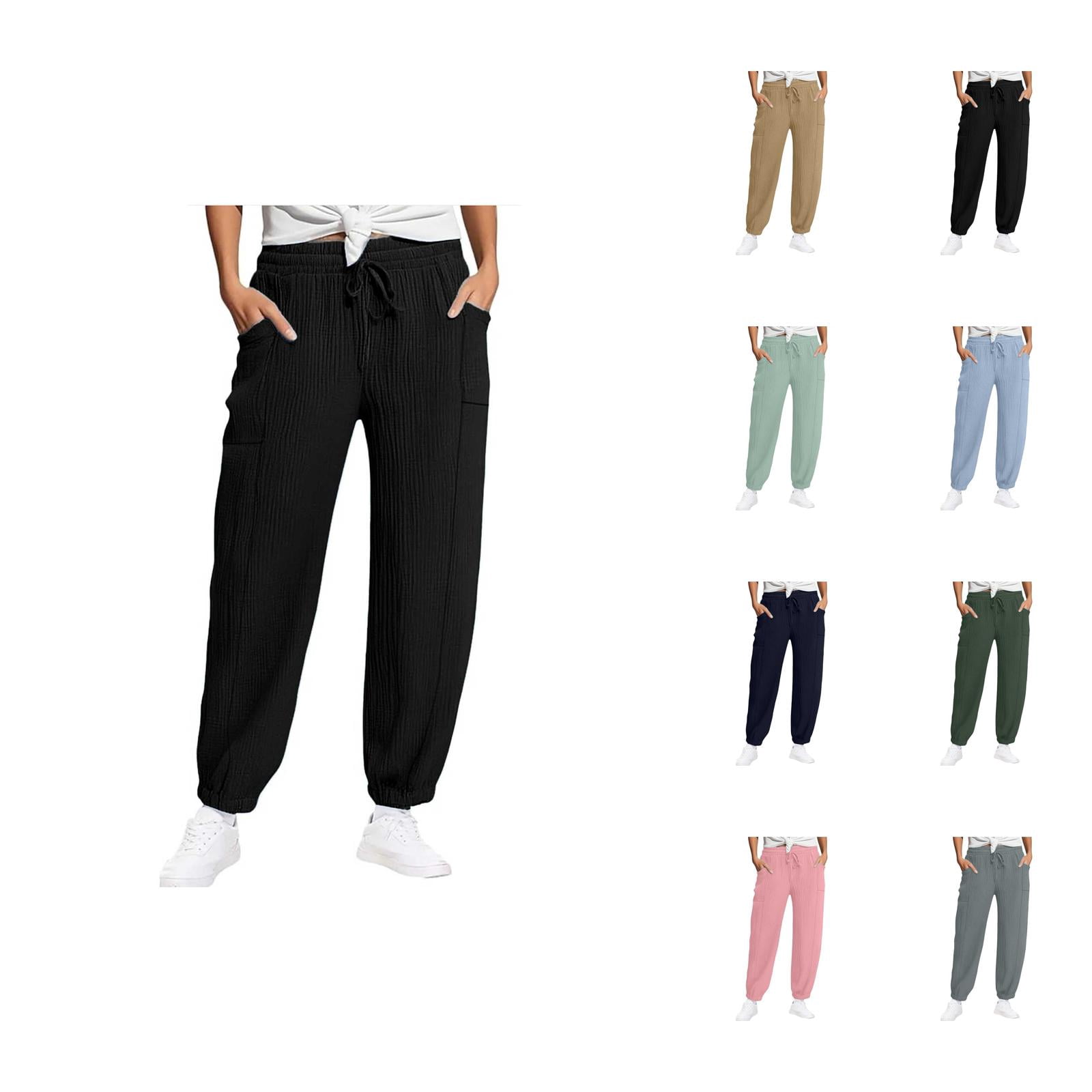 Sweatpants for Women 2025 Elastic Waist Straight Leg Loose Fit Joggers ...