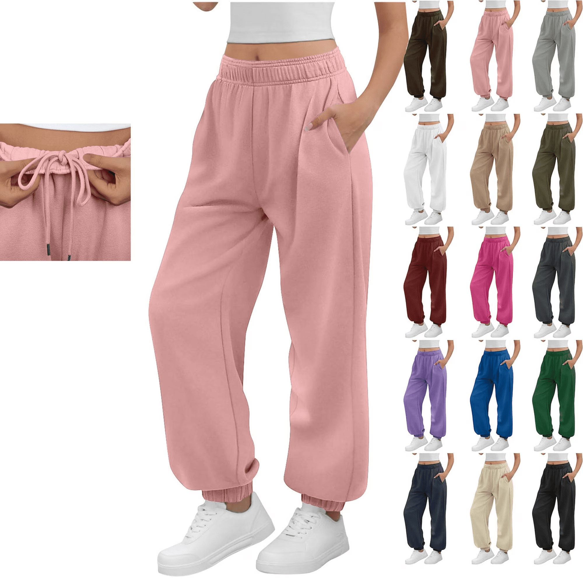 Sweatpants for Women Womens Pants Athletic Open Bottom Running Pants ...