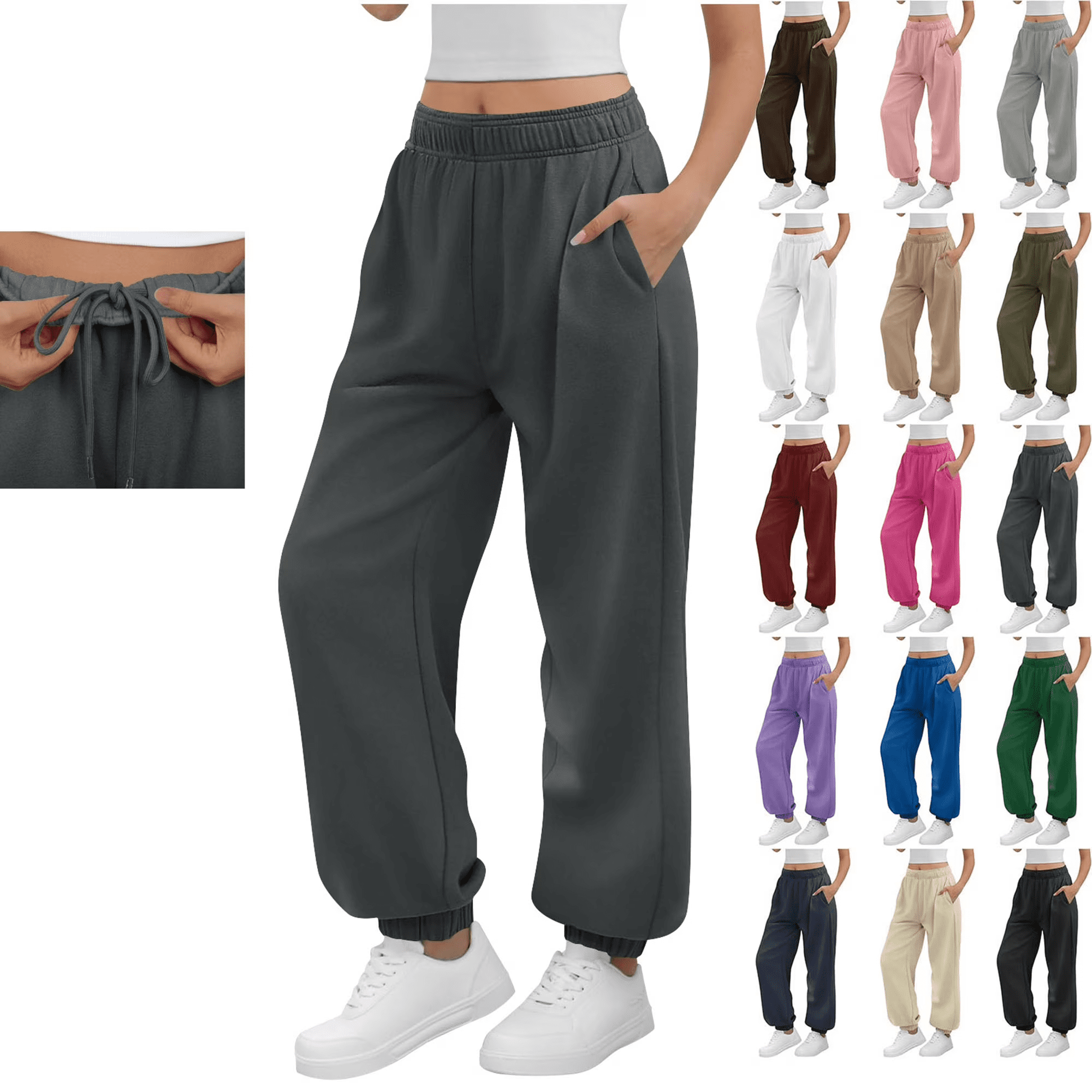 Sweatpants for Women Womens Pants Athletic Open Bottom Running Pants ...