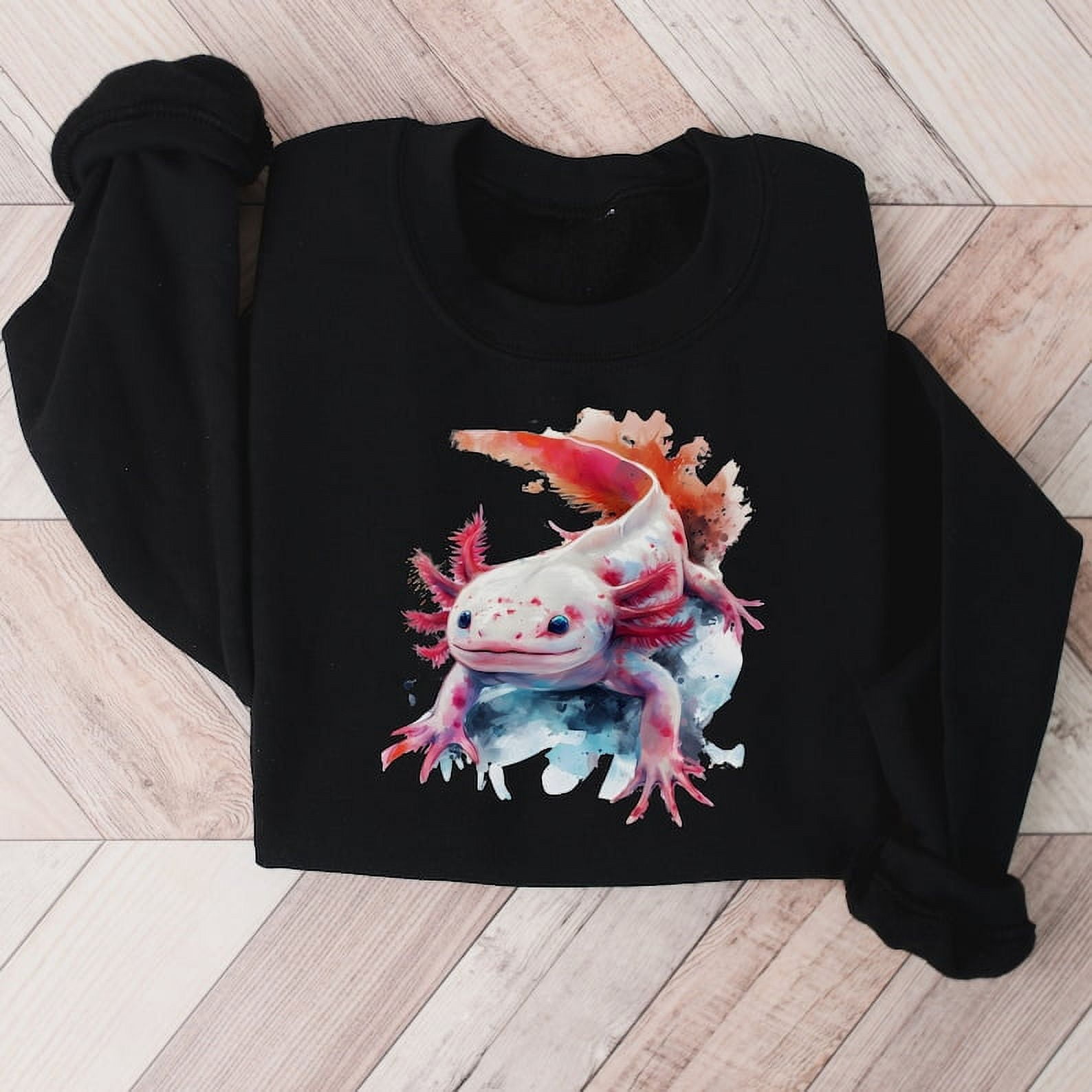 Sweatshirt ,Daily, Sport, Weekend, Vacation,Axolotl Vibrant Colorful ...
