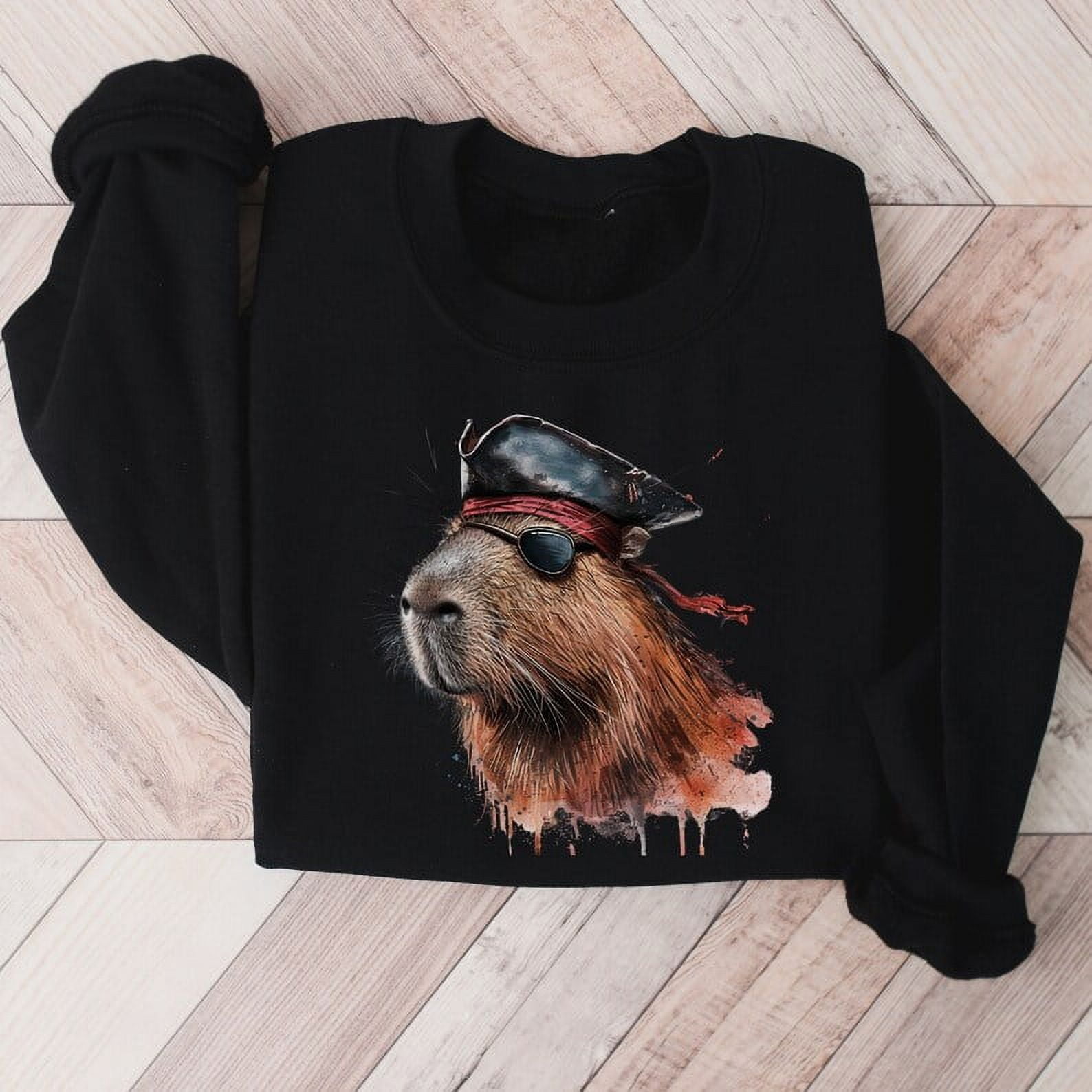 Sweatshirt ,Daily, Sport, Weekend, Vacation,Funny Capybara Pirate ...