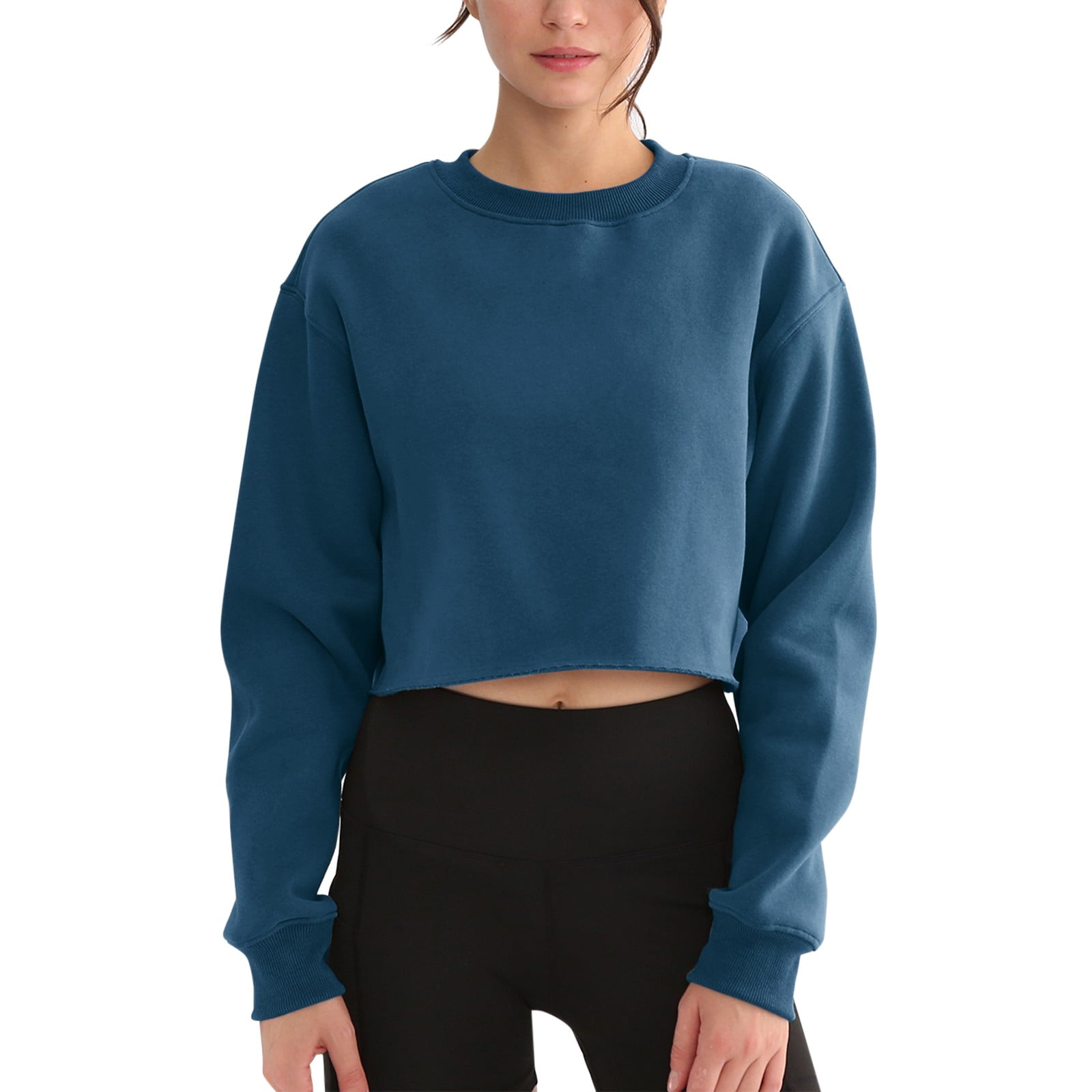 Sweatshirt Hoodies for Women Winter Fall Cropped s Pullover Crop Casual ...