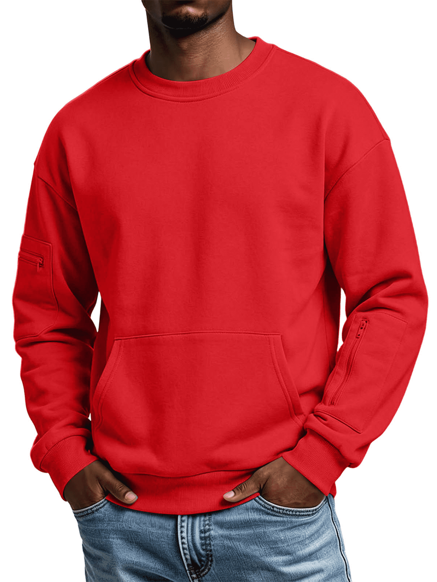 Sweatshirt for Men Fall Winter Trendy Casual Crewneck Long Sleeve Multi ...