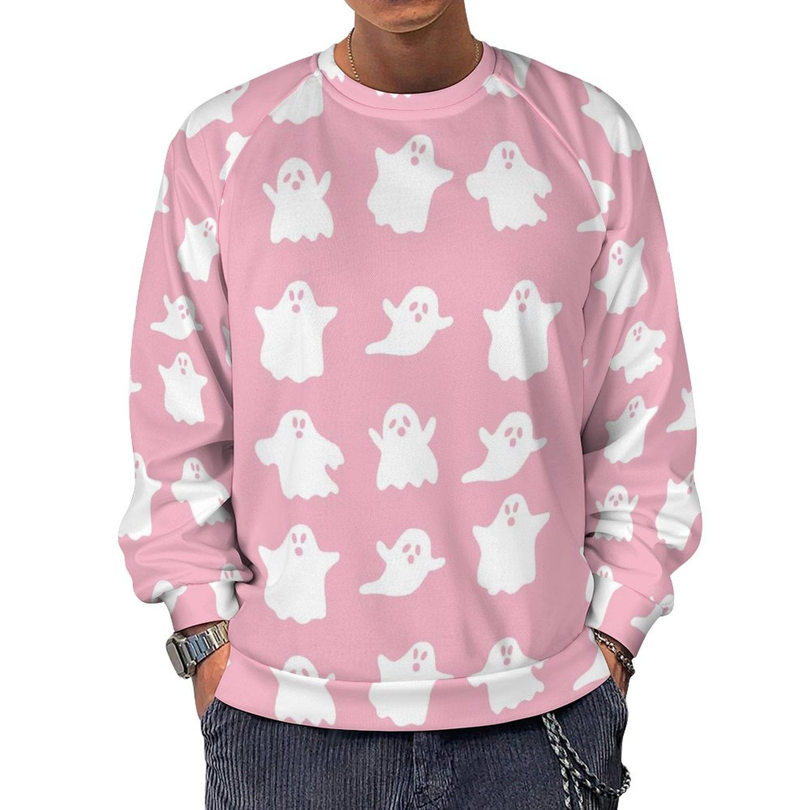 Sweatshirt for Men Ghost Pattern 4 Oversized Crewneck Sweatshirts ...