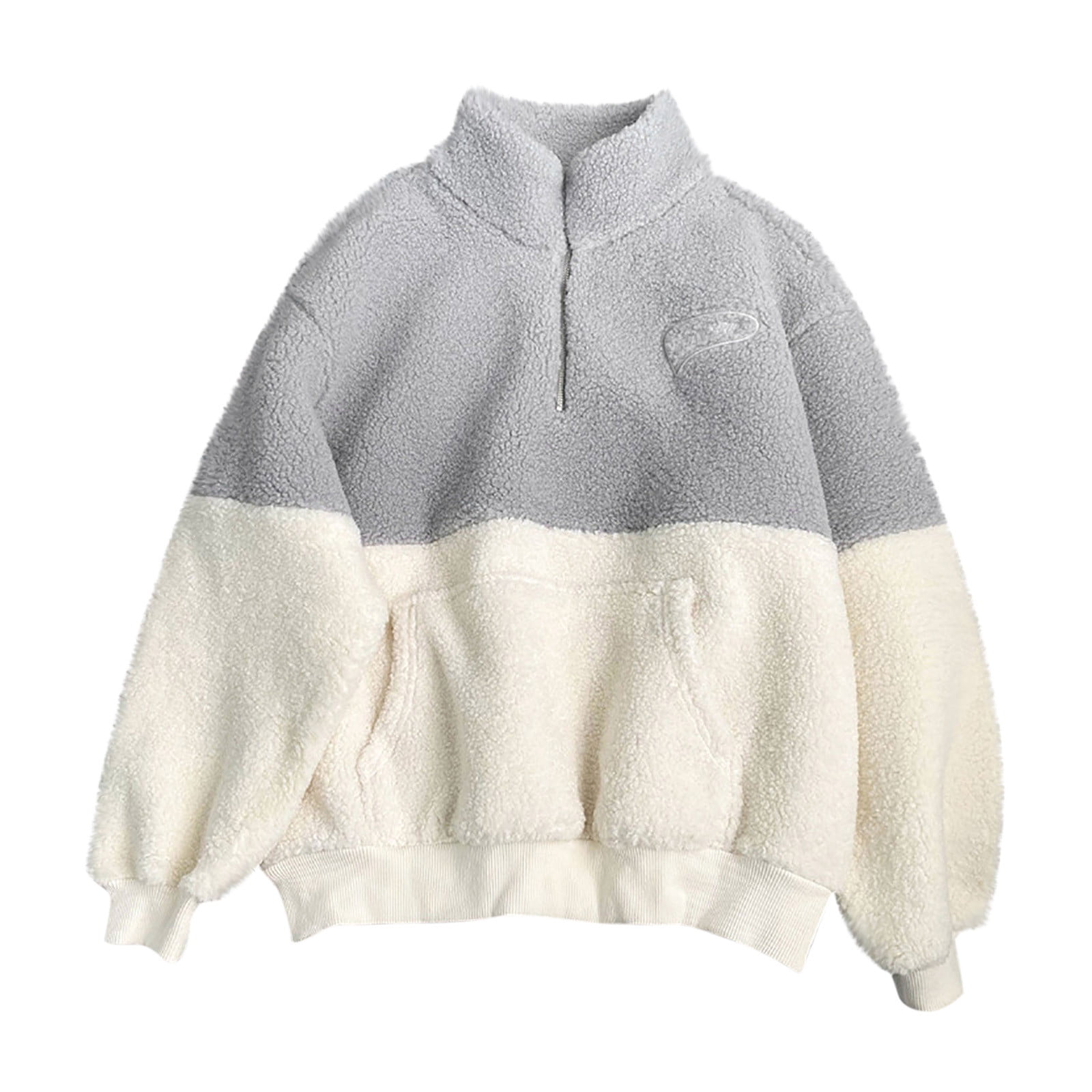 Sweatshirt for Women Half High Collar Thick Lamb Stylish And Loose ...