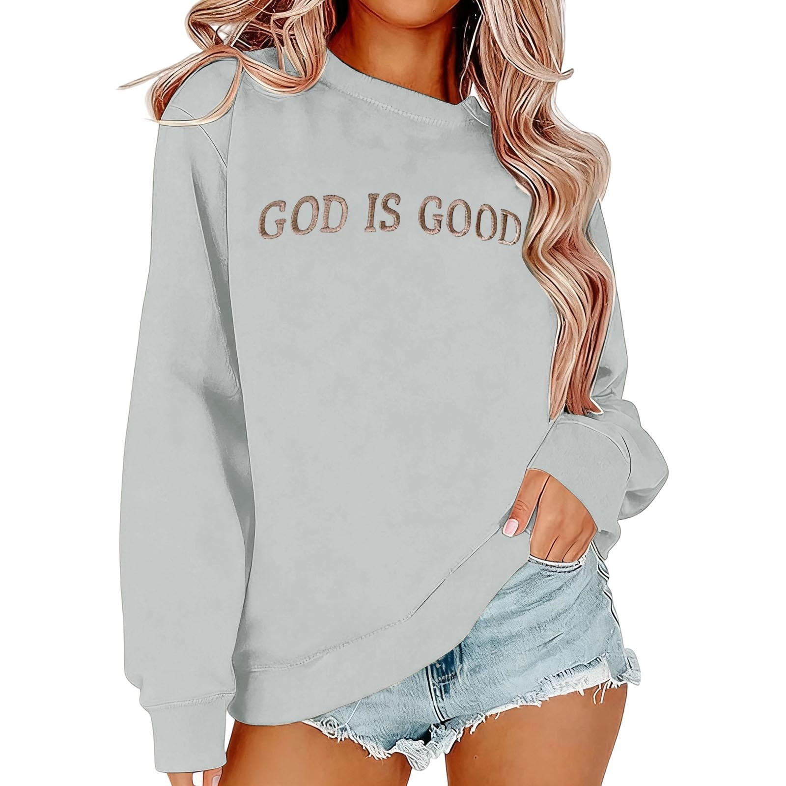 Sweatshirt for Women Oversized Trendy Letter Printed Crewneck Long ...