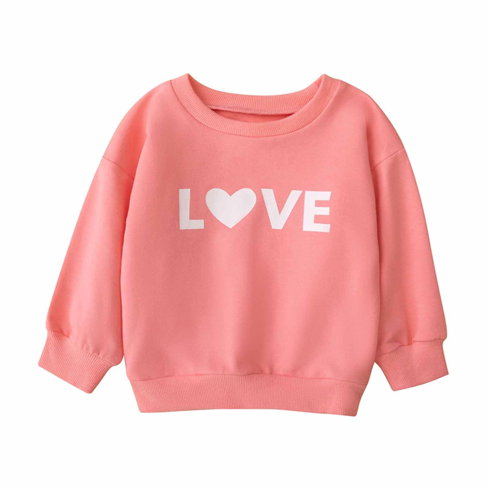Sweatshirts Gift for Girls Baby Crewneck Sweatshirt Top Girl Boy Love ...