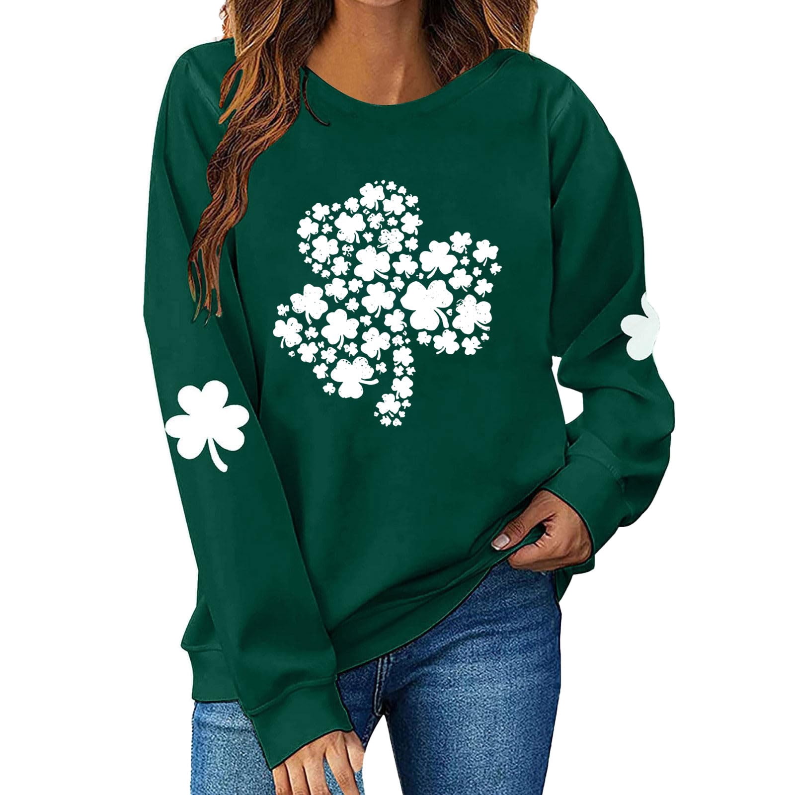 Sweatshirts For Women, Shamrock Shirt Lucky Leaf Clover Shirt Lucky St ...