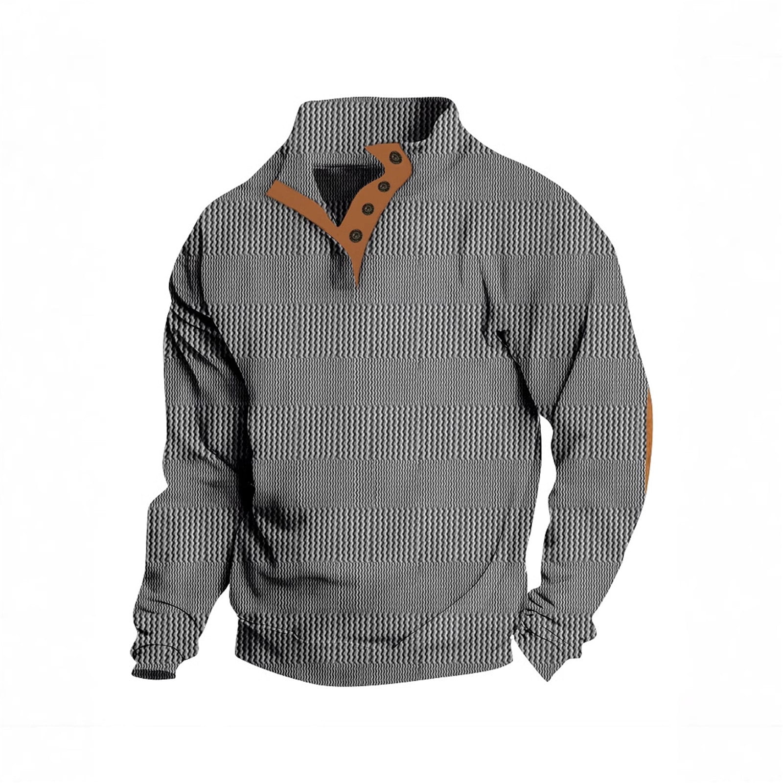Sweatshirts for Men Outdoor Casual Long Sleeved Hoodless With Standing ...