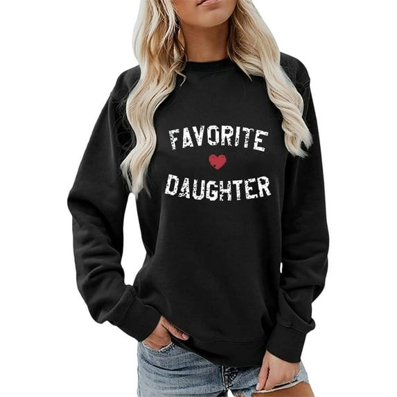 Sweatshirts for Women Fashion Cute Funny Loves Graphic Crewneck Long ...