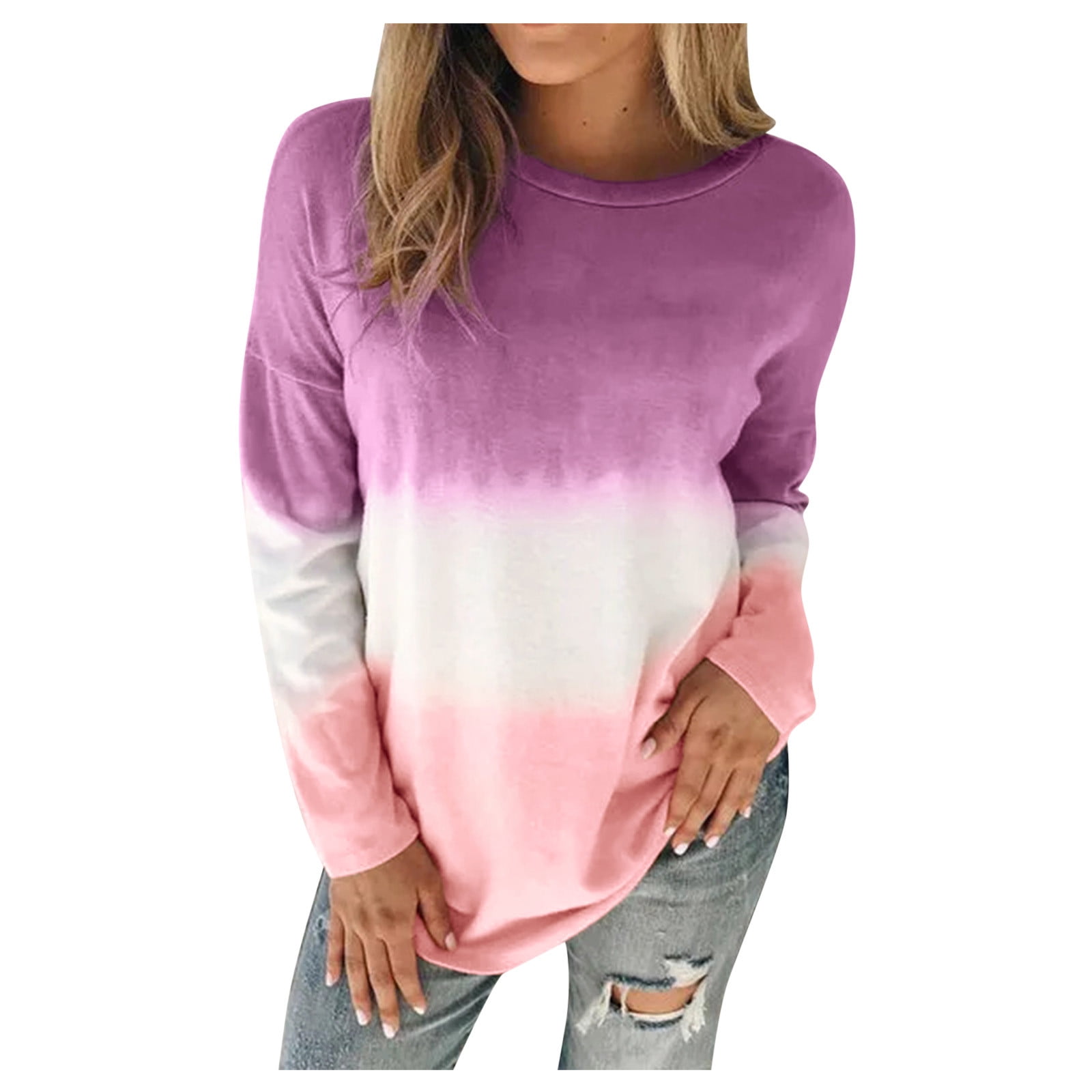 Sweatshirts for Womens Winter Fall Clothes Pullover Long Sleeve Plus ...