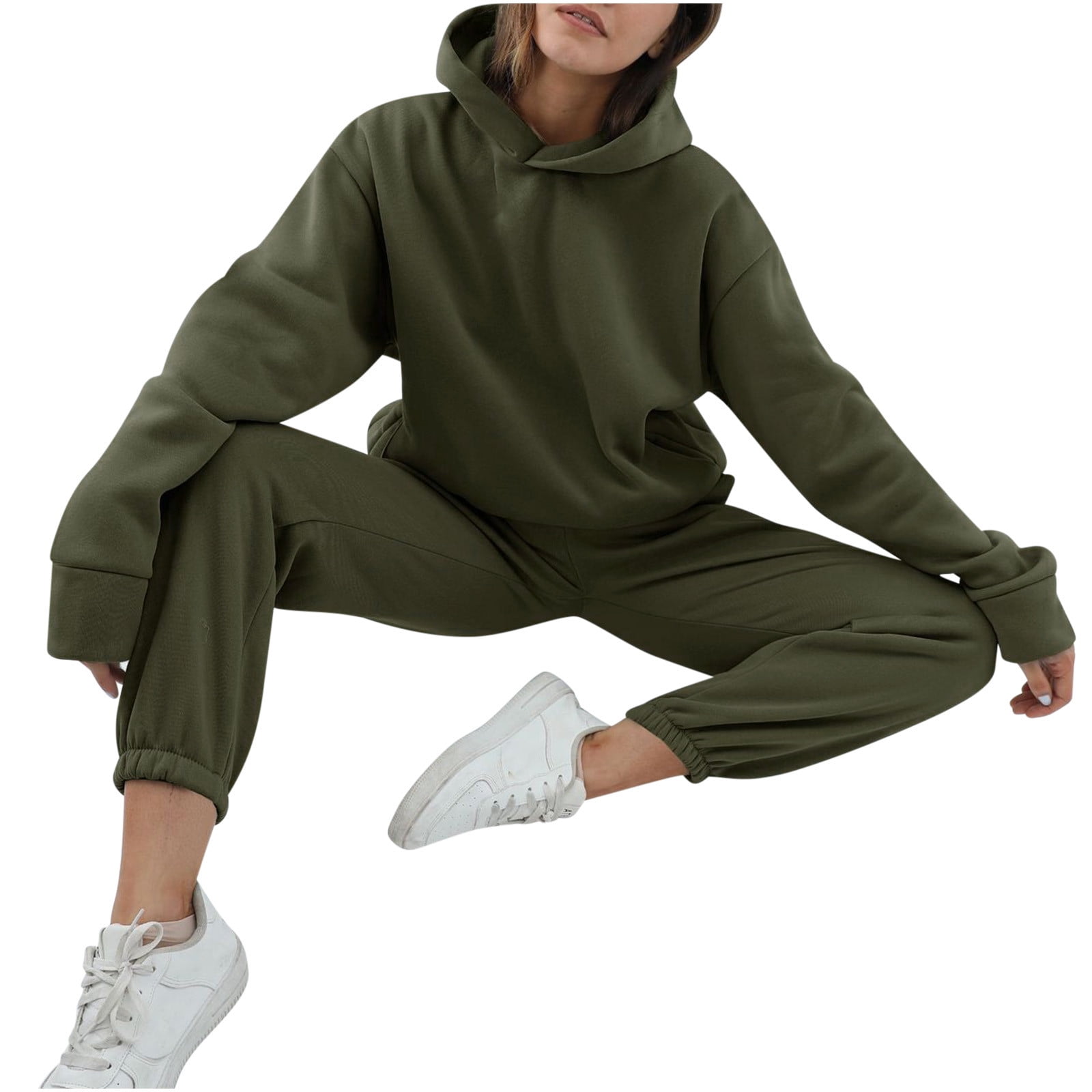 Sweatsuit 2 Pcs Set for Women Casual Tracksuit Playsuit Long Sleeve ...