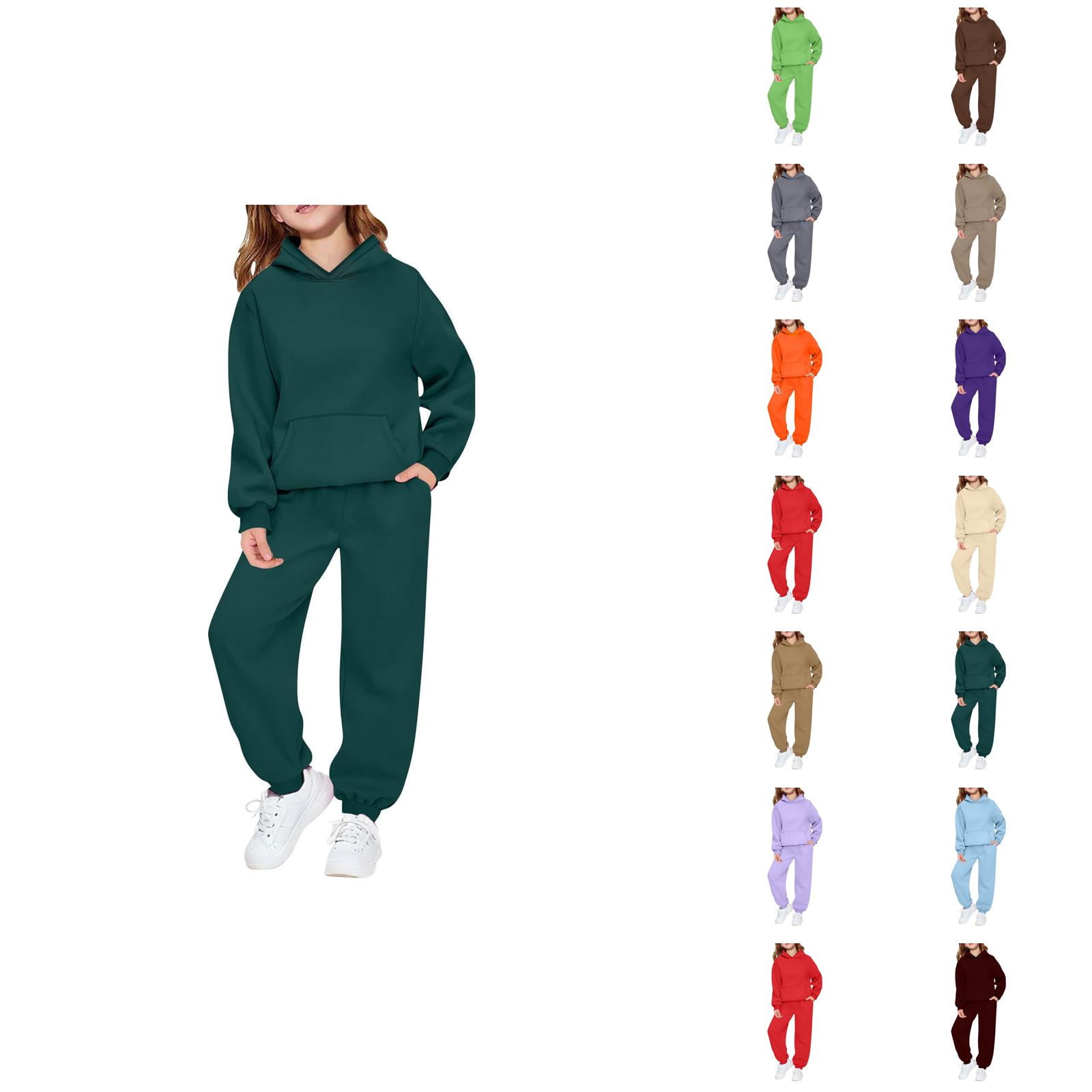 Sweatsuits for Girls Boys 2025 Fall Winter Basic Hoodie Jogging ...