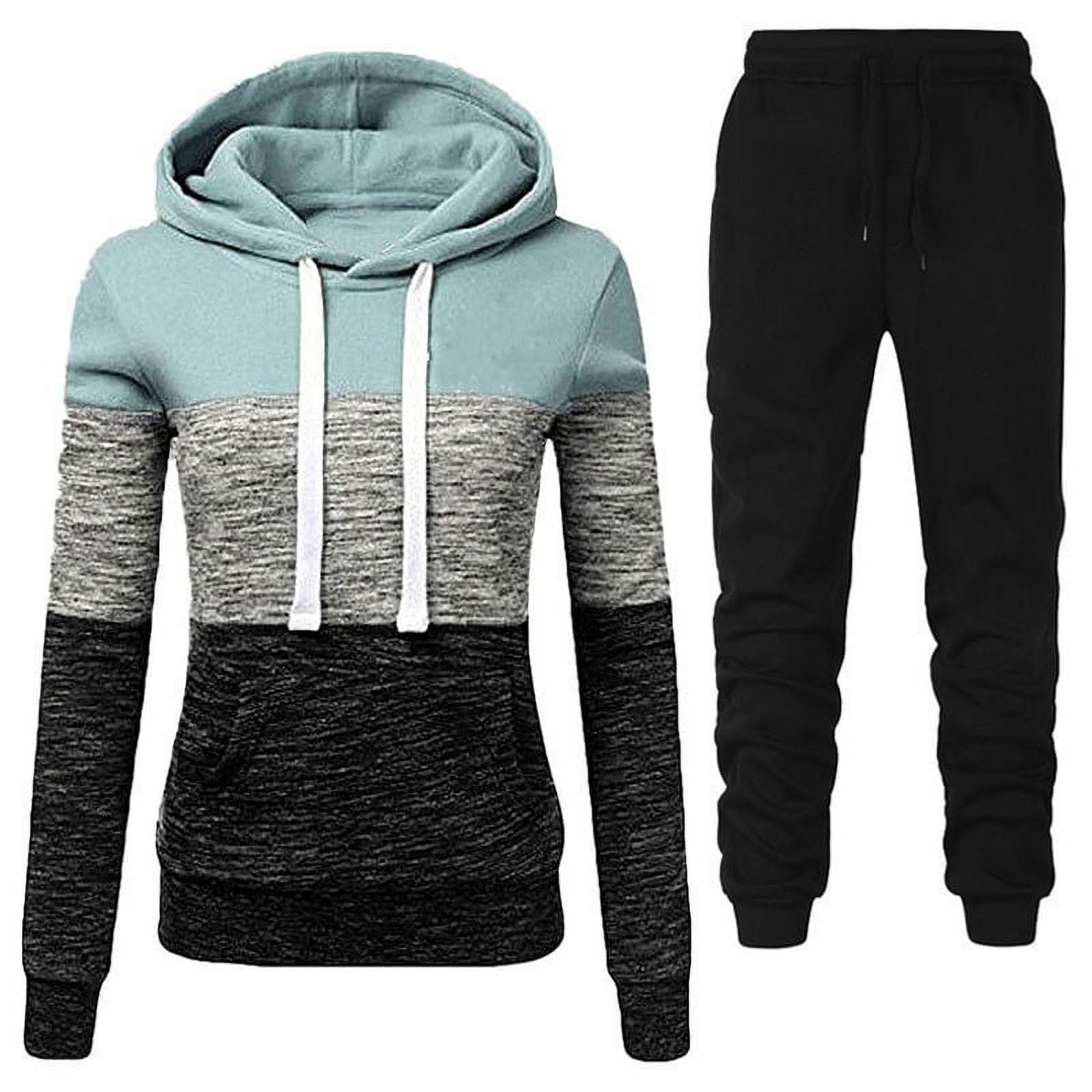 Sweatsuits for Women 2 Piece Jogging Suits Color Block Tracksuits ...