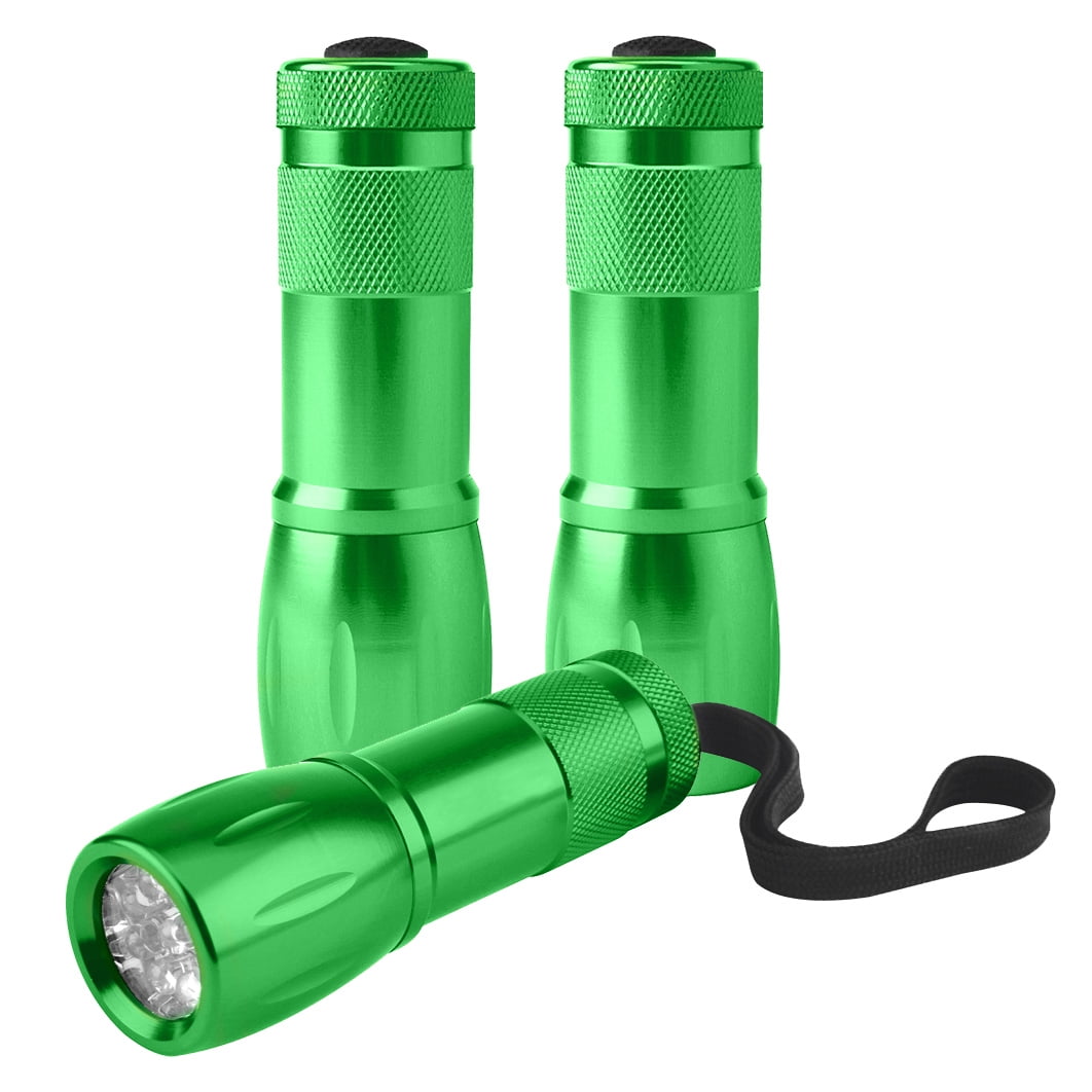 Sweda Aluminum Pocket Flashlight, Battery-Powered Handheld Light, 9 LED ...