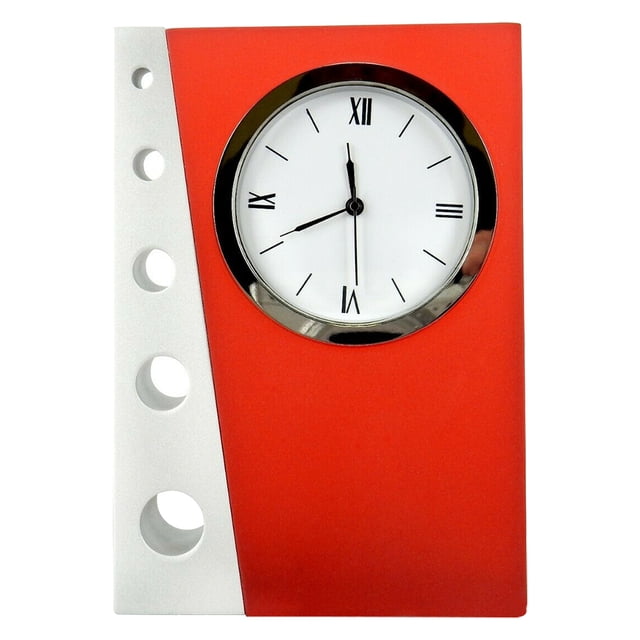 Sweda Silent Desk Analog Clock - Metal & Acrylic Body, Battery Operated ...