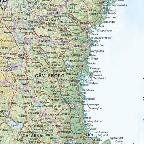 Sweden - 24" x 36" Rolled Canvas Wall Map - Walmart.com