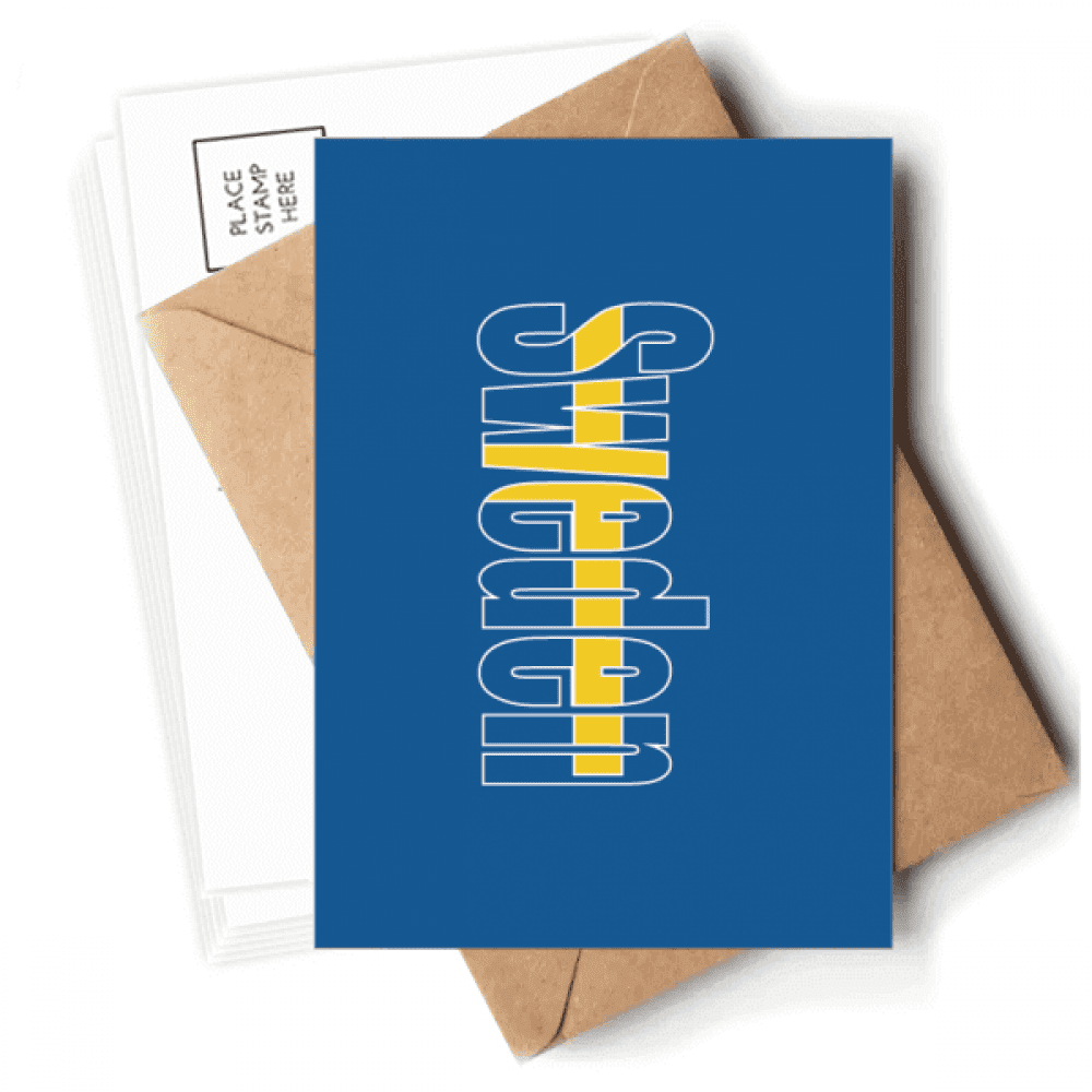 Sweden Country Flag Name Art Deco Fashion Postcards Envelopes Blank ...