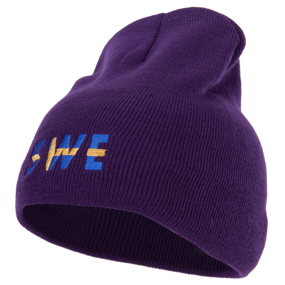 Sweden Country Three-Letter SWE Flag Embroidered 8 Inch Knitted Short ...