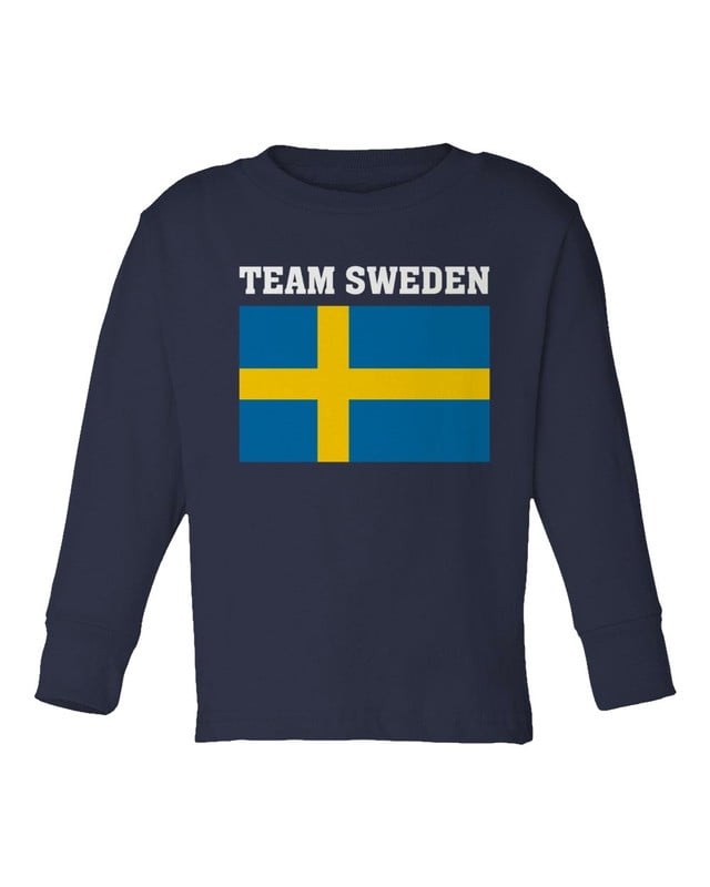 Sweden Flag Team Support 2024 Gold Medal Tribute Toddler Long Sleeve T ...
