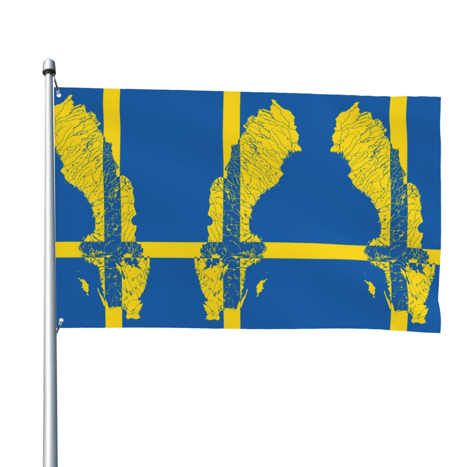 Sweden Map Flag Flag 4x6 Ft Big Flag For Outdoor Indoor Office ...