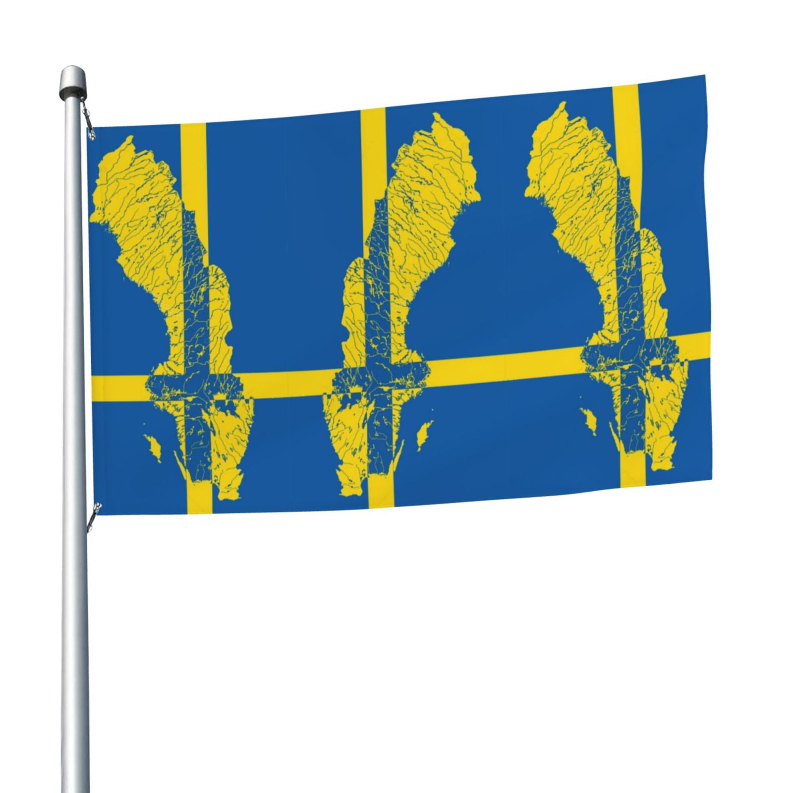 Sweden Map Flag Flag 5x8 Ft Print Vivid Color Outdoors Indoors Light ...