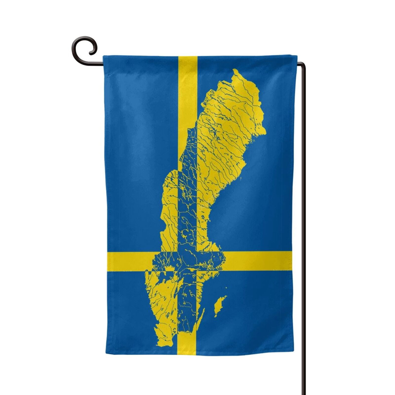 Sweden Map Flag Garden Flag Vertical Double Sided Yard Outdoor ...