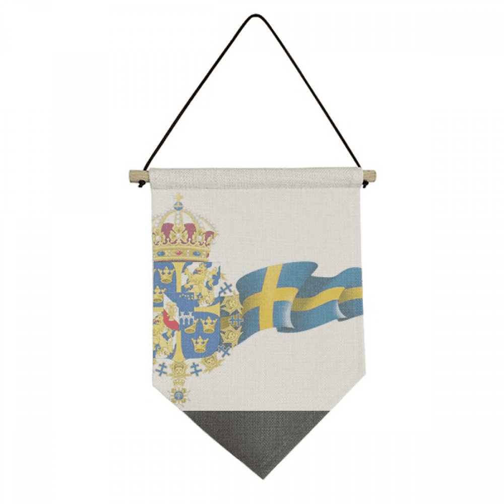 Sweden National Emblem Country Symbol Canvas Flag Hanging Wall Art ...
