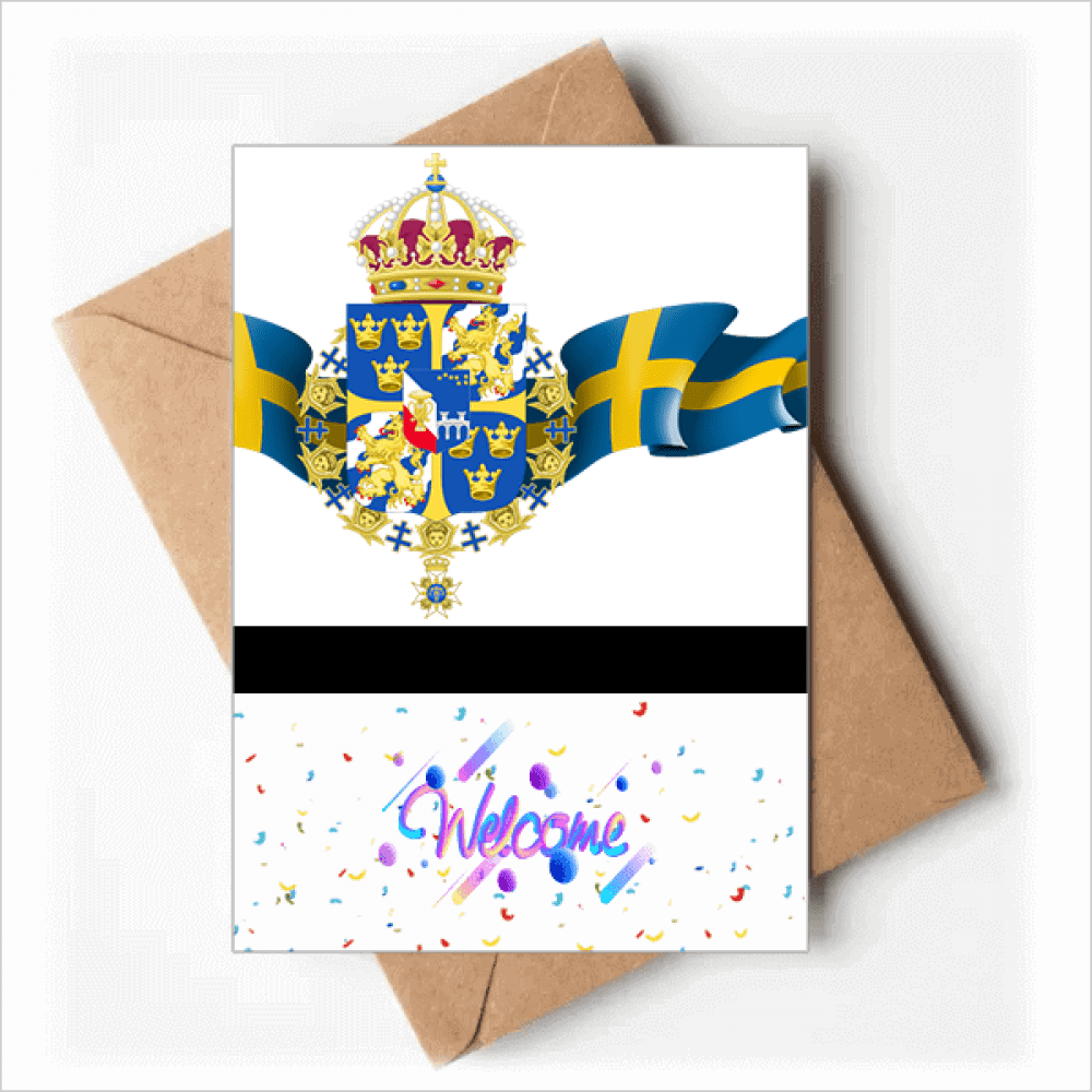 Sweden National Emblem Country Symbol Welcome Back Greeting Cards ...