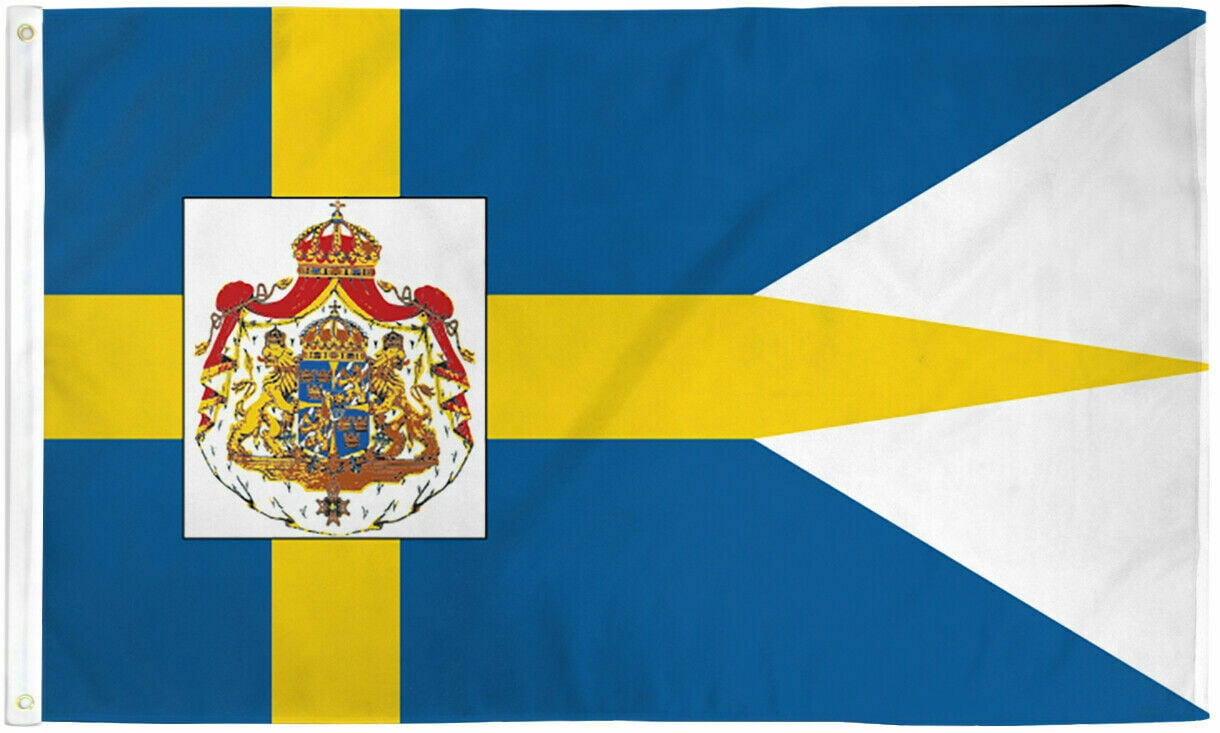 Sweden Royal Flag 3x5ft Swedish Royalty Banner Flag Royal Swedish Seal ...