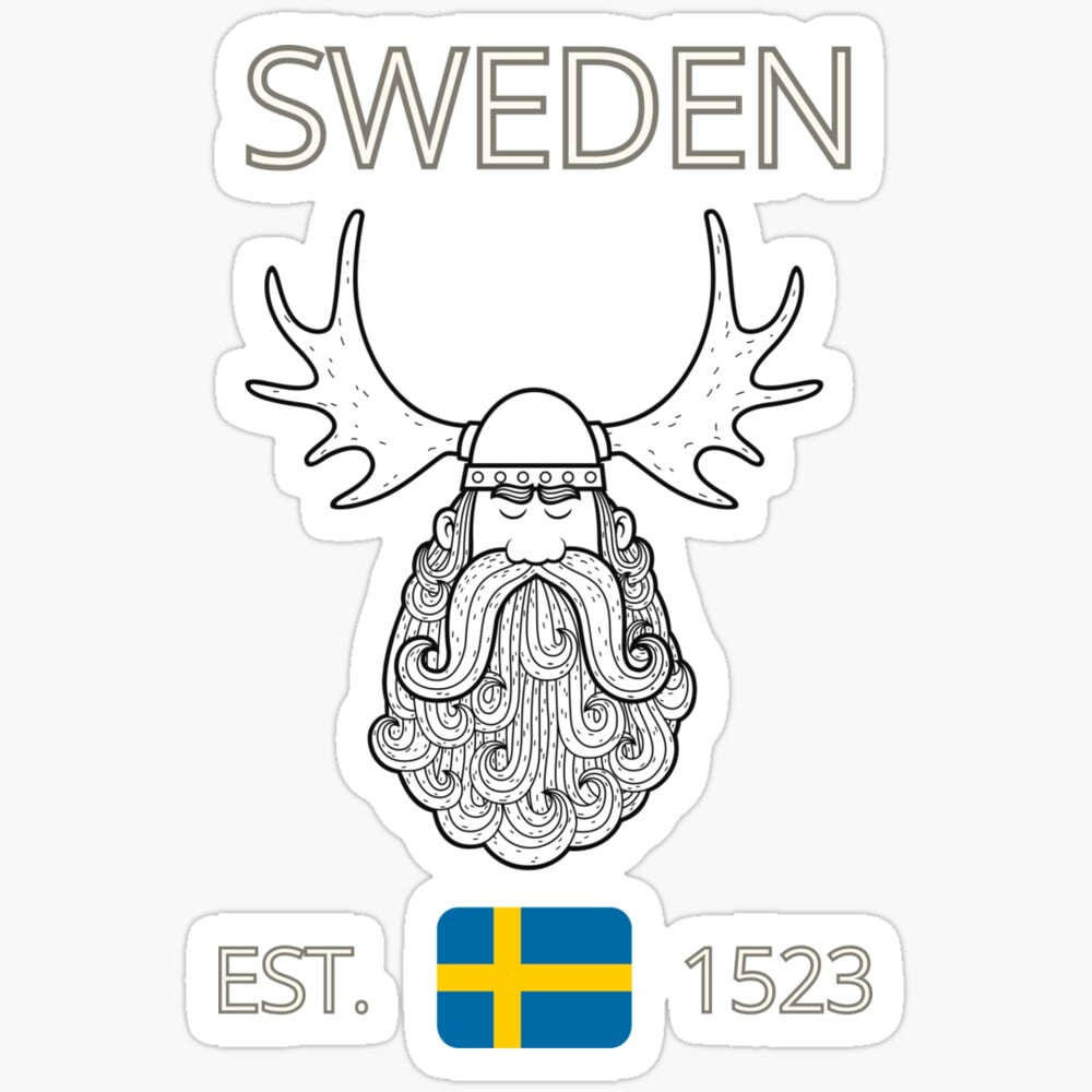 Sweden - Scadinavian Vikings Sticker Phone Decal Water Bottle Stickers ...