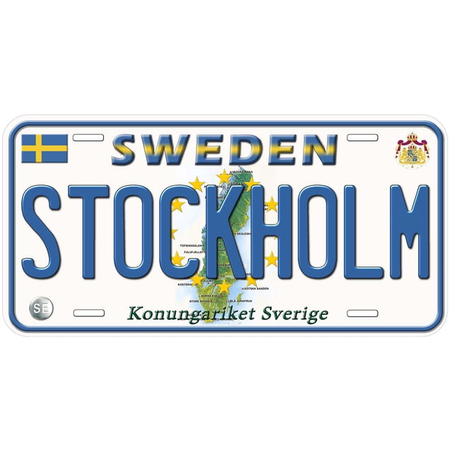 Sweden Stockholm Custom Novelty Car License Plate - Walmart Business ...