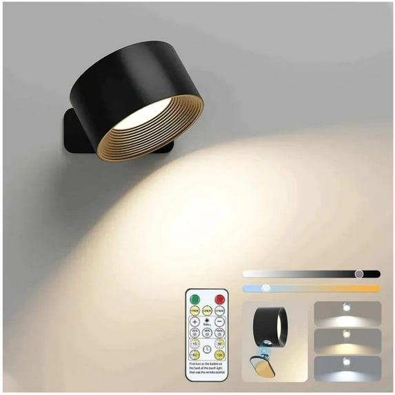 Sweden Style Wall Lights - Cordless Rechargeable Wall Lamps with Remote ...