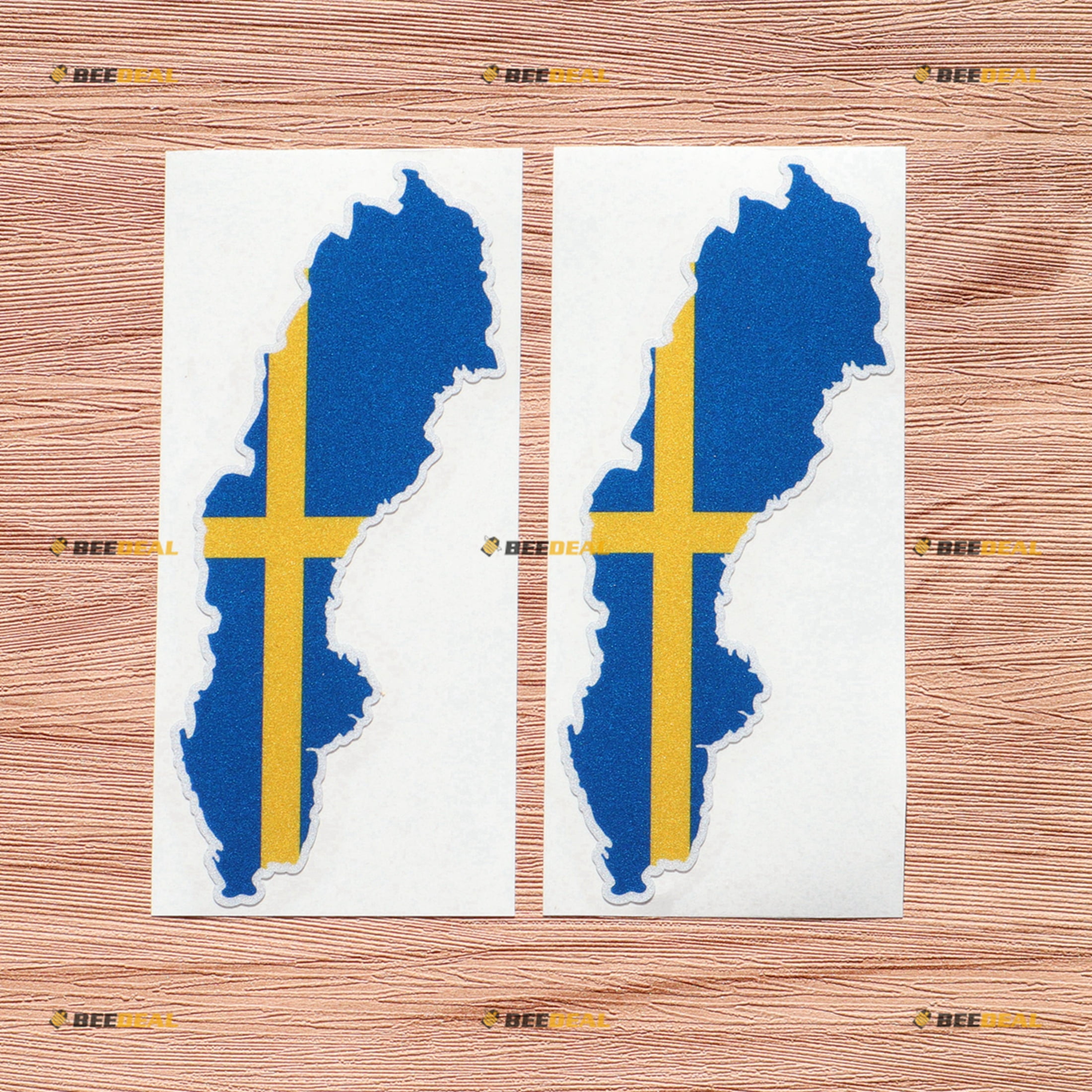 Sweden Swedish Flag Map Outline Shape Vinyl Decal Sticker - 2 Pack ...
