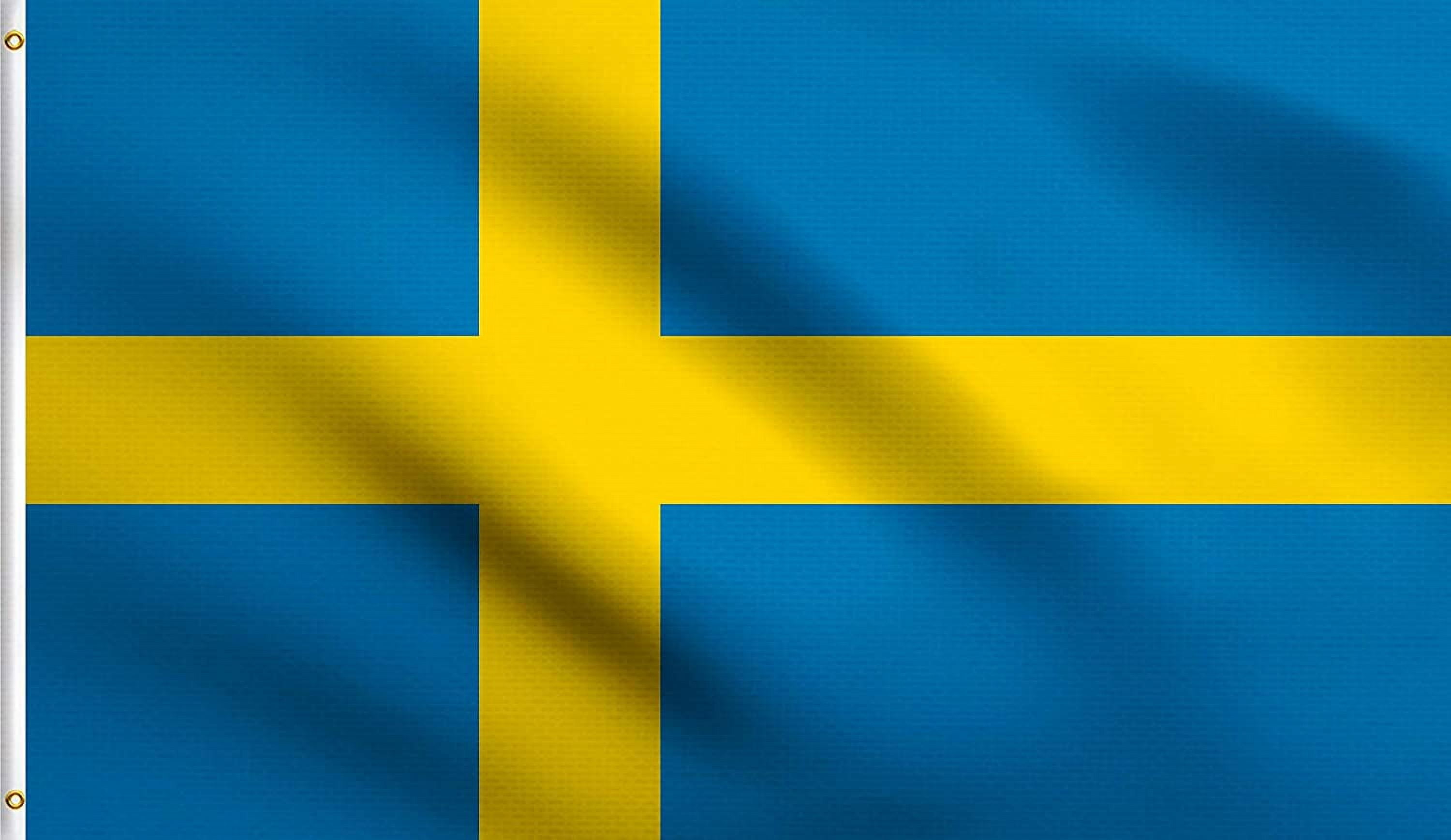 Sweden Swedish Sveriges flagga Flag 4.85x8 ft ,100% Polyester Flag UV ...
