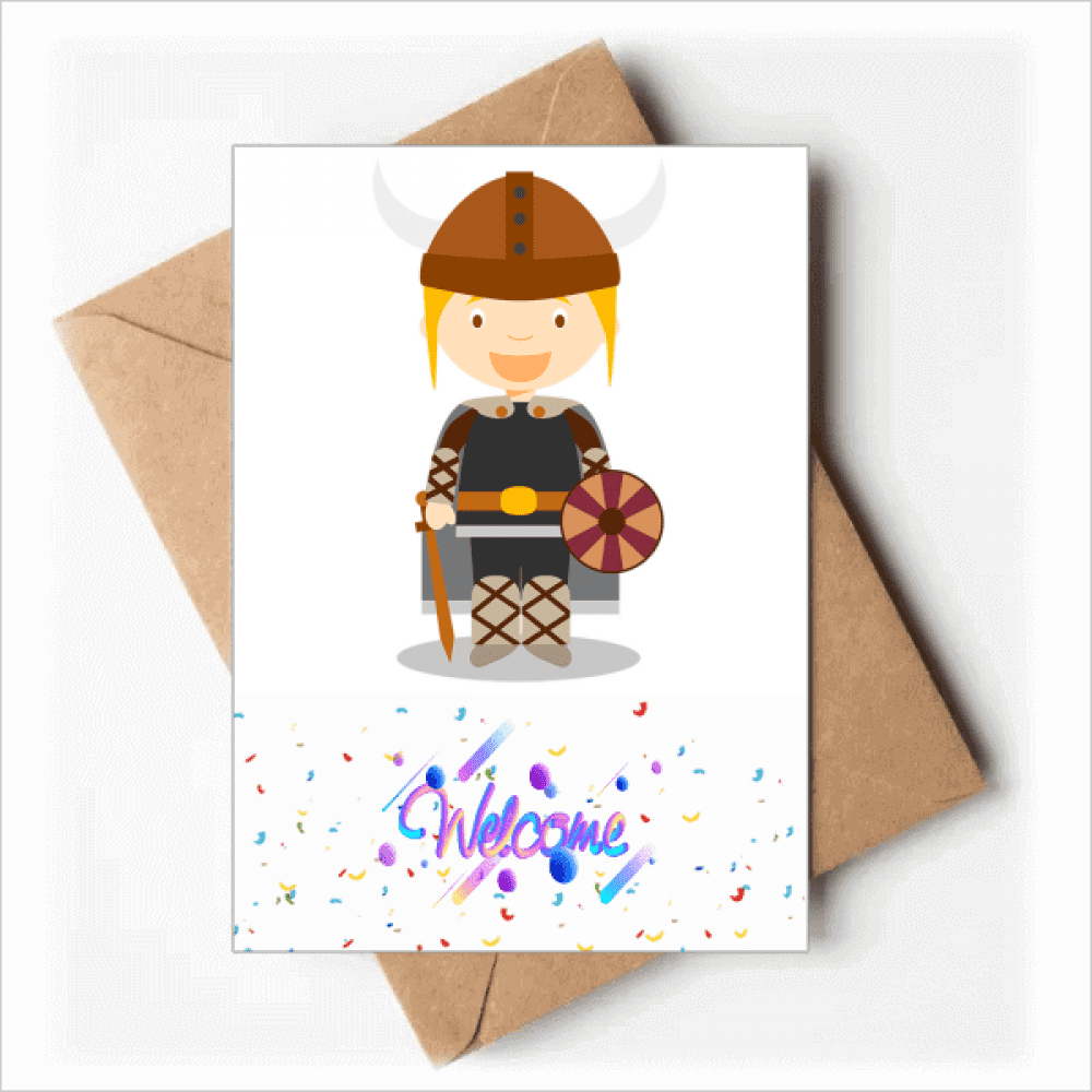 Sweden Viking Cartoon Art Deco Fashion Welcome Back Greeting Cards ...