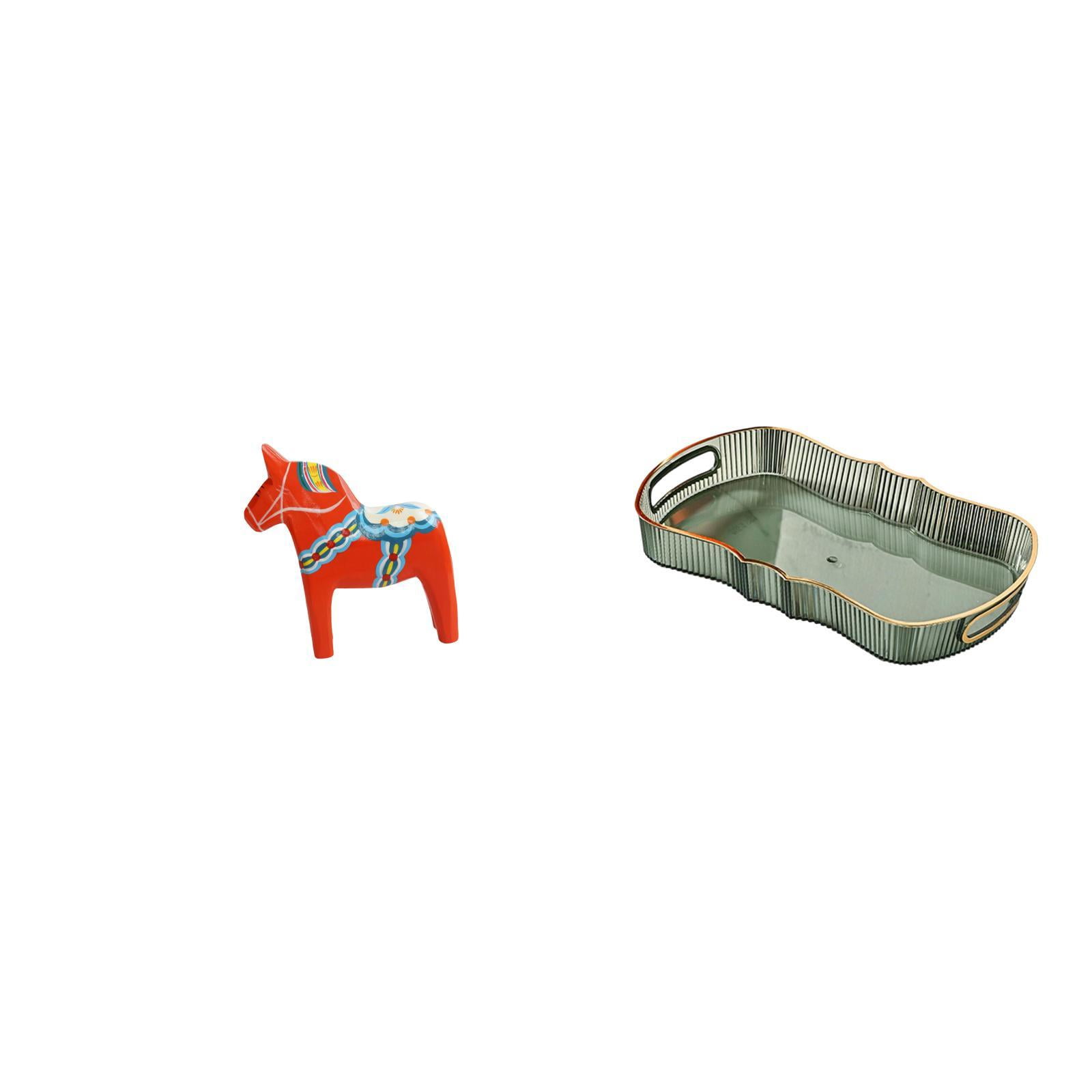 Swedish Dala Horse Figurine Creative Sculpture Rectangle Storage Tray ...