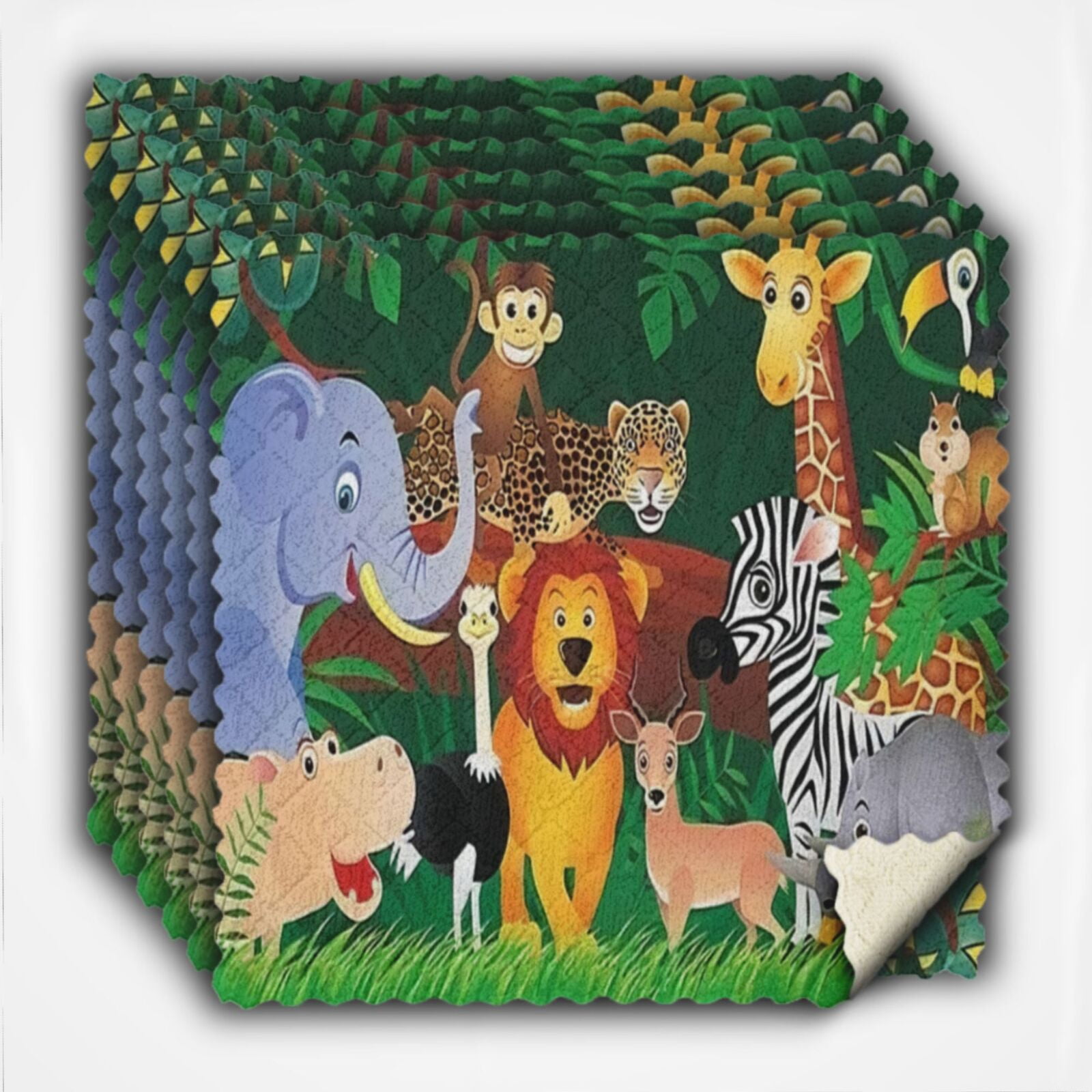 Swedish Dish Cloths, Cartoon Zoo Kitchen Dish Towels 12 Pack, Absorbent ...